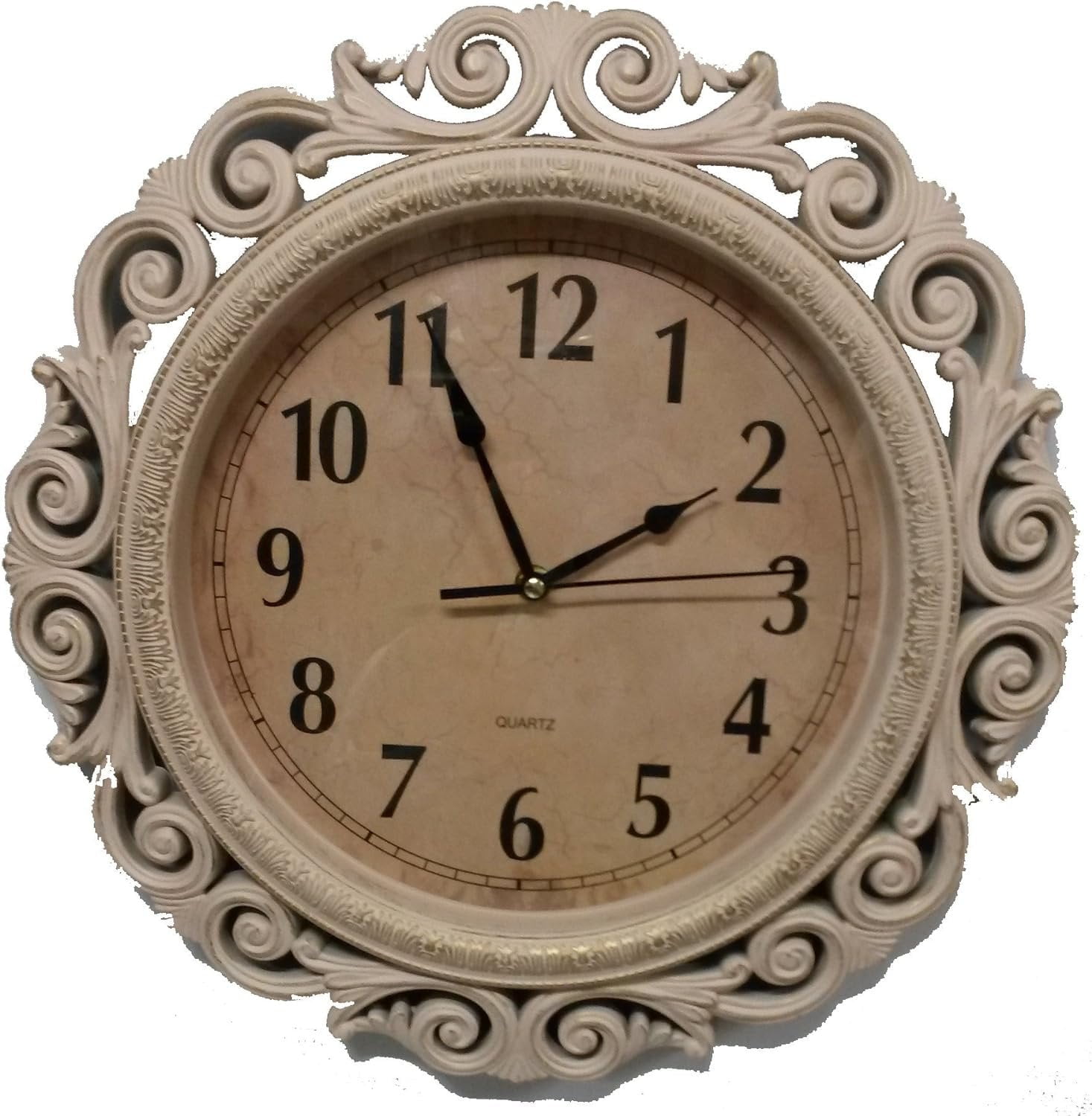 Home Essentials -16-Inch Plastic Decorative Wall Clock, Antique Wood ...
