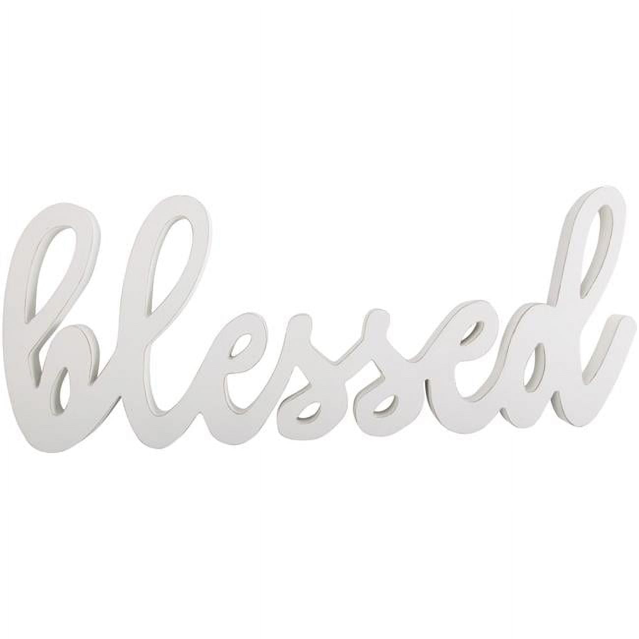 Home Essentials & Beyond 42723 24 in. White Blessed Sign - Walmart.com