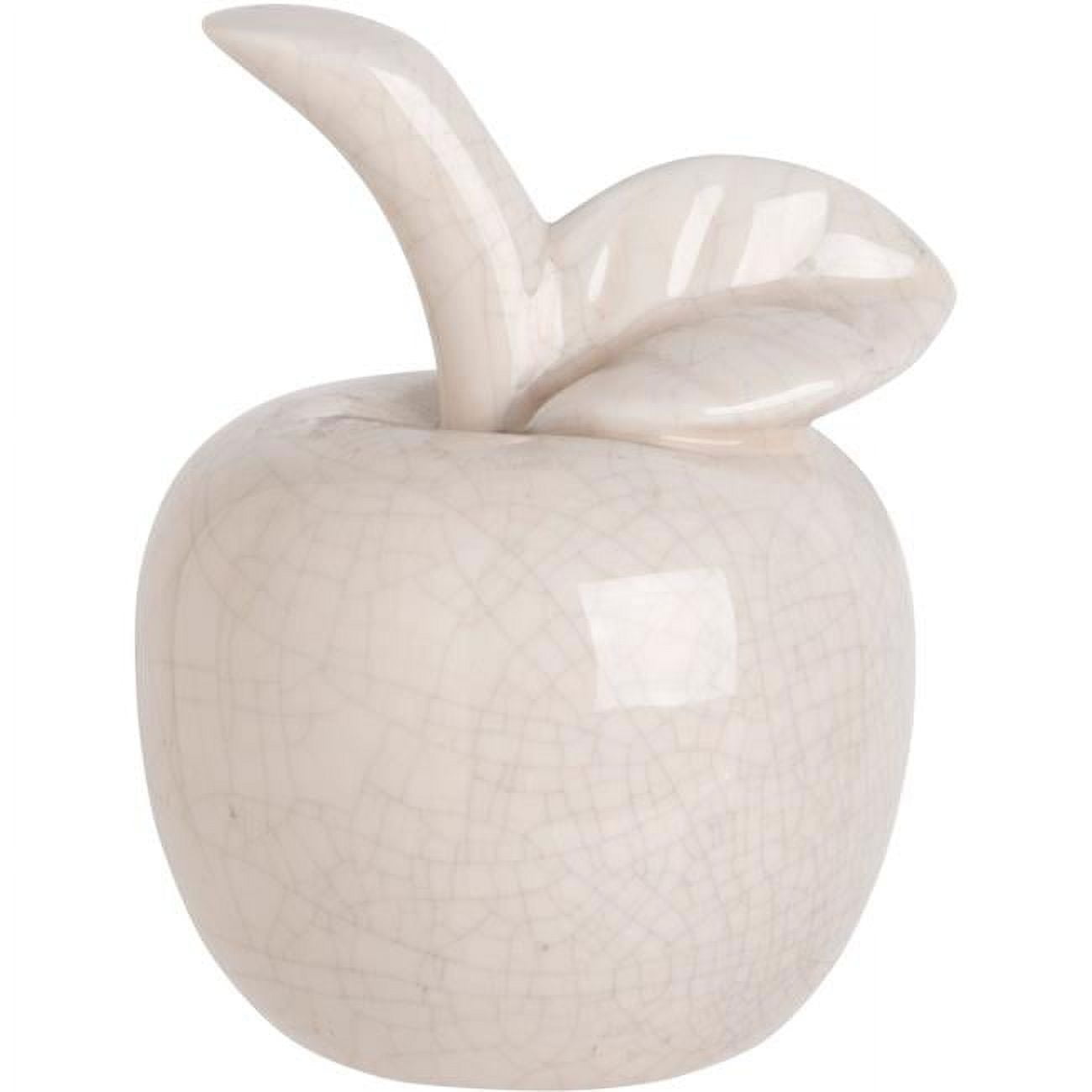 Home Essentials & Beyond 45270 4.7 in. White Ceramic Apple Sculpture ...