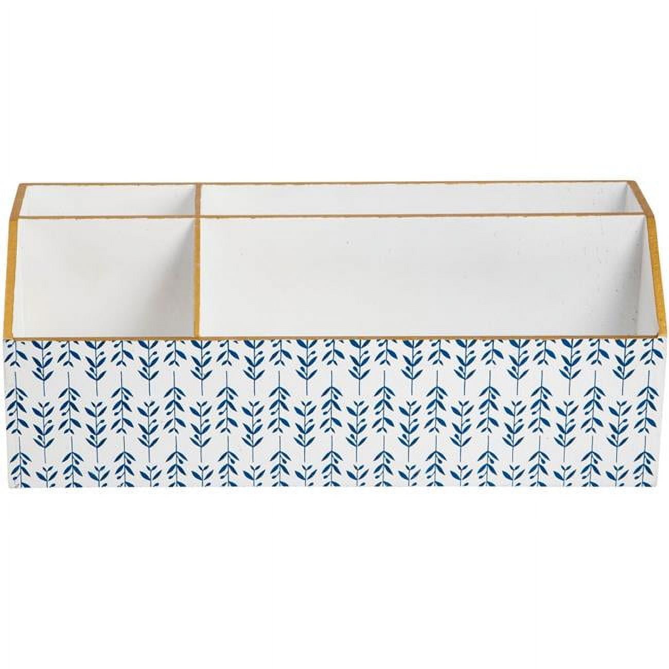 Home Essentials & Beyond 45778 13 in. White & Blue Stationery Holder ...