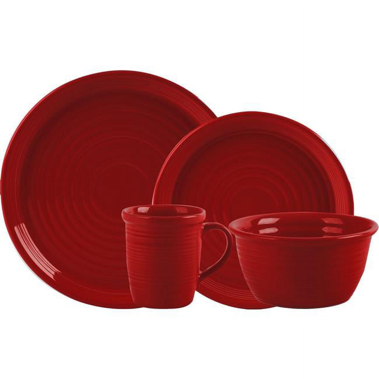 Home Essentials & Beyond 93368 Carnival Red Dinnerware Set, 16 Piece ...