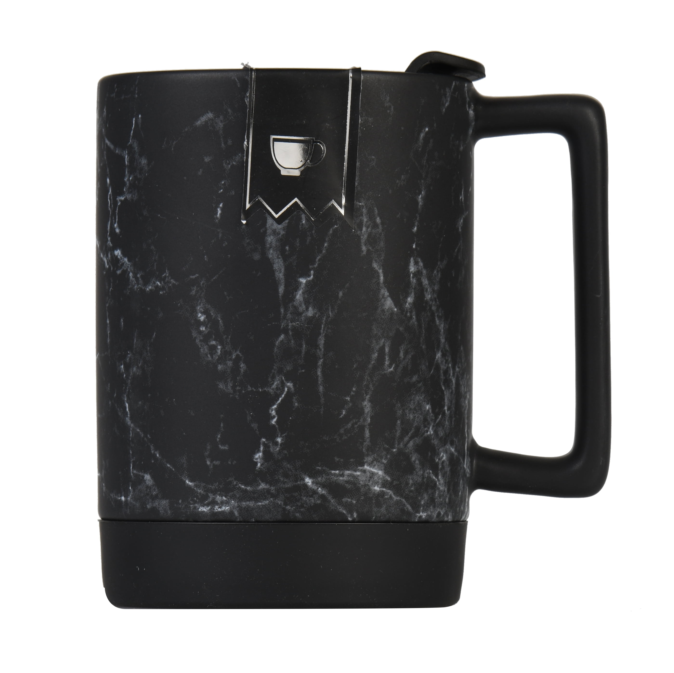Home Essentials 15.5 fl oz Black Marble Travel Mug with Silicone Base ...