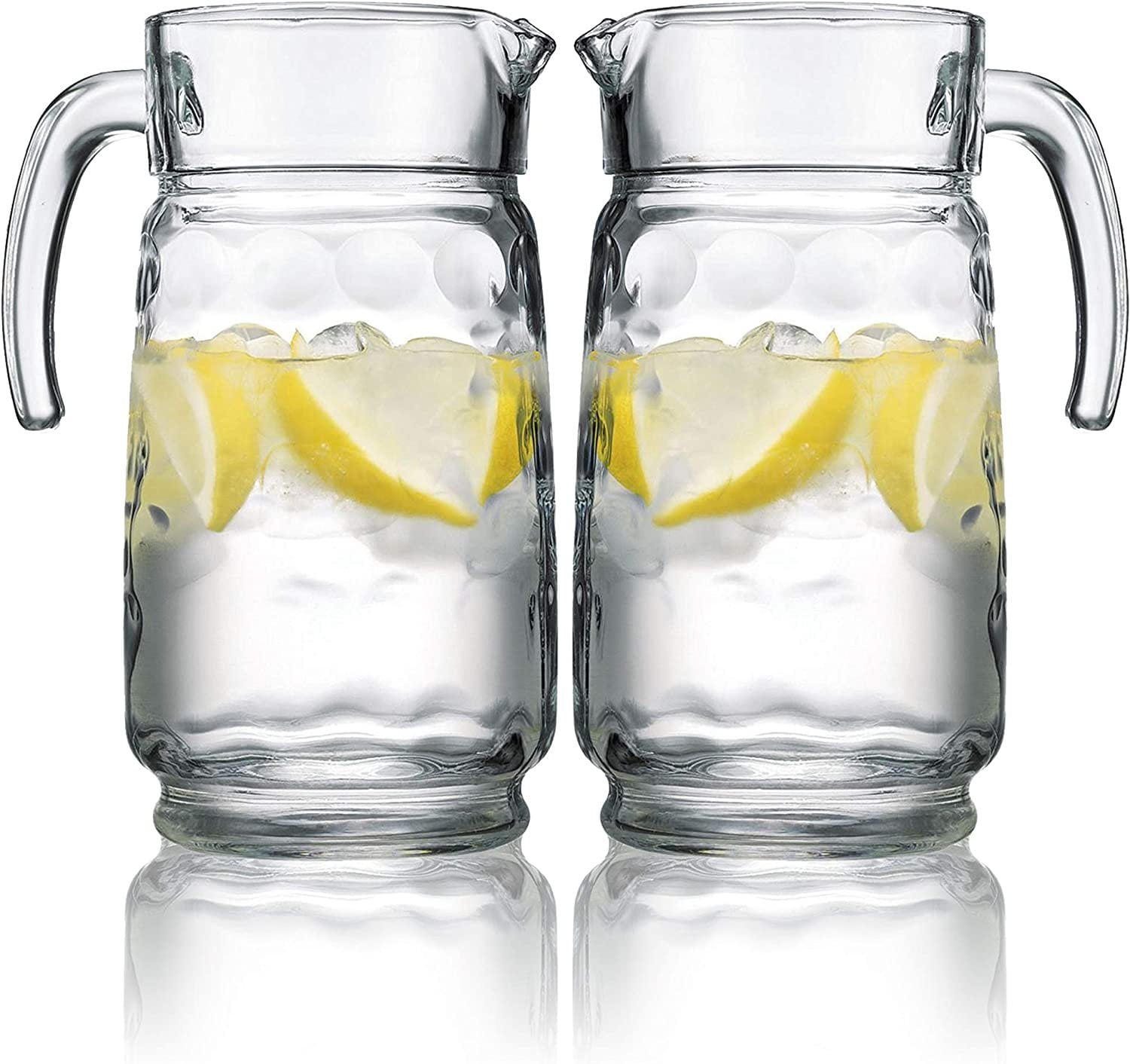 Home Essentials Elegant Decorative Glass Clear 64 oz Pitcher Eclipse ...