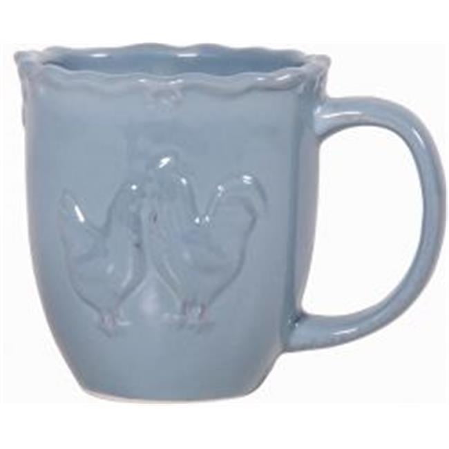 Home Essentials Embossed Rooster Antique Blue 4 In. H Fancy Mug ...