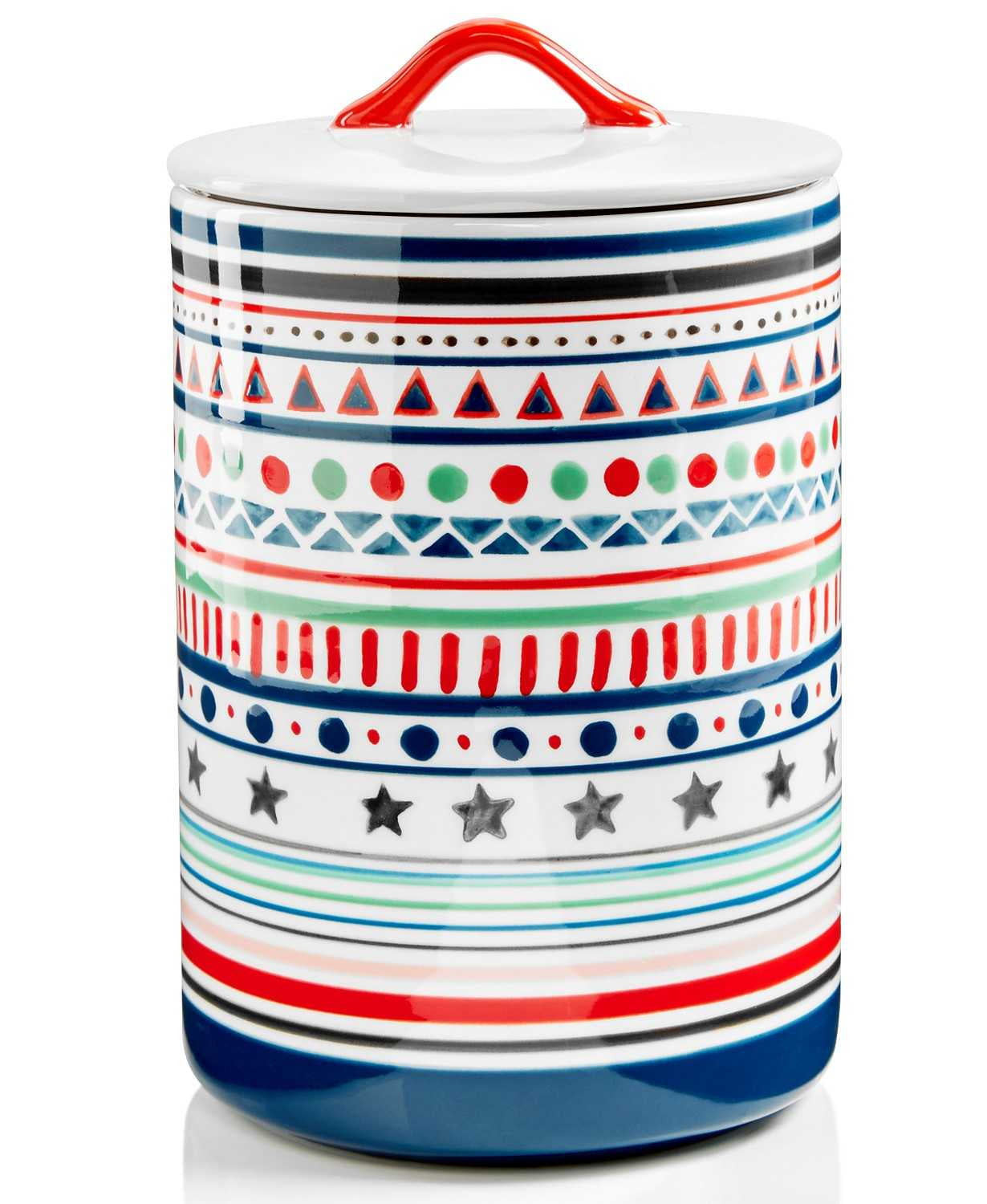 Home Essentials Festive Tree Collection Striped Lidded Canister, Multi ...