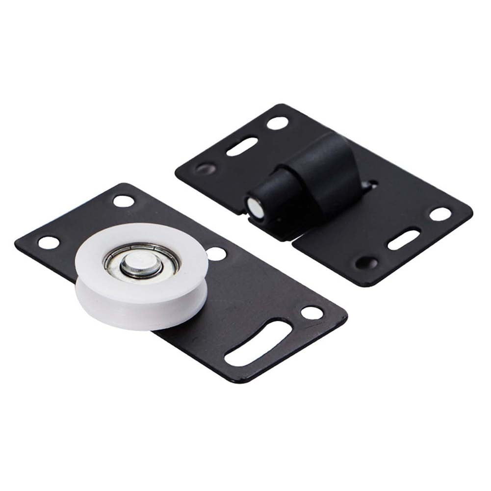 Home Essentials Hardware Kit Black Sliding Door Wheels Rollers Pulleys ...