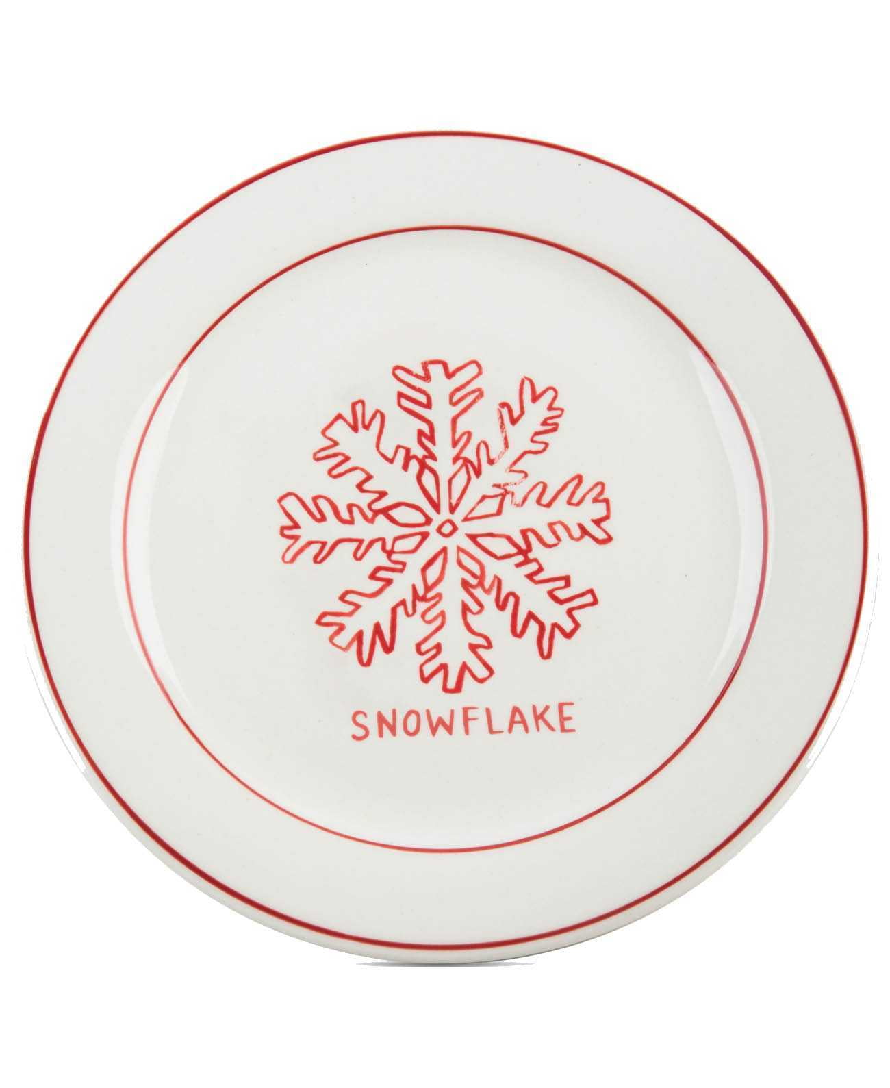 Home Essentials Molly Hatch Snowflake Dessert Plates (8.5″), Snowflake ...
