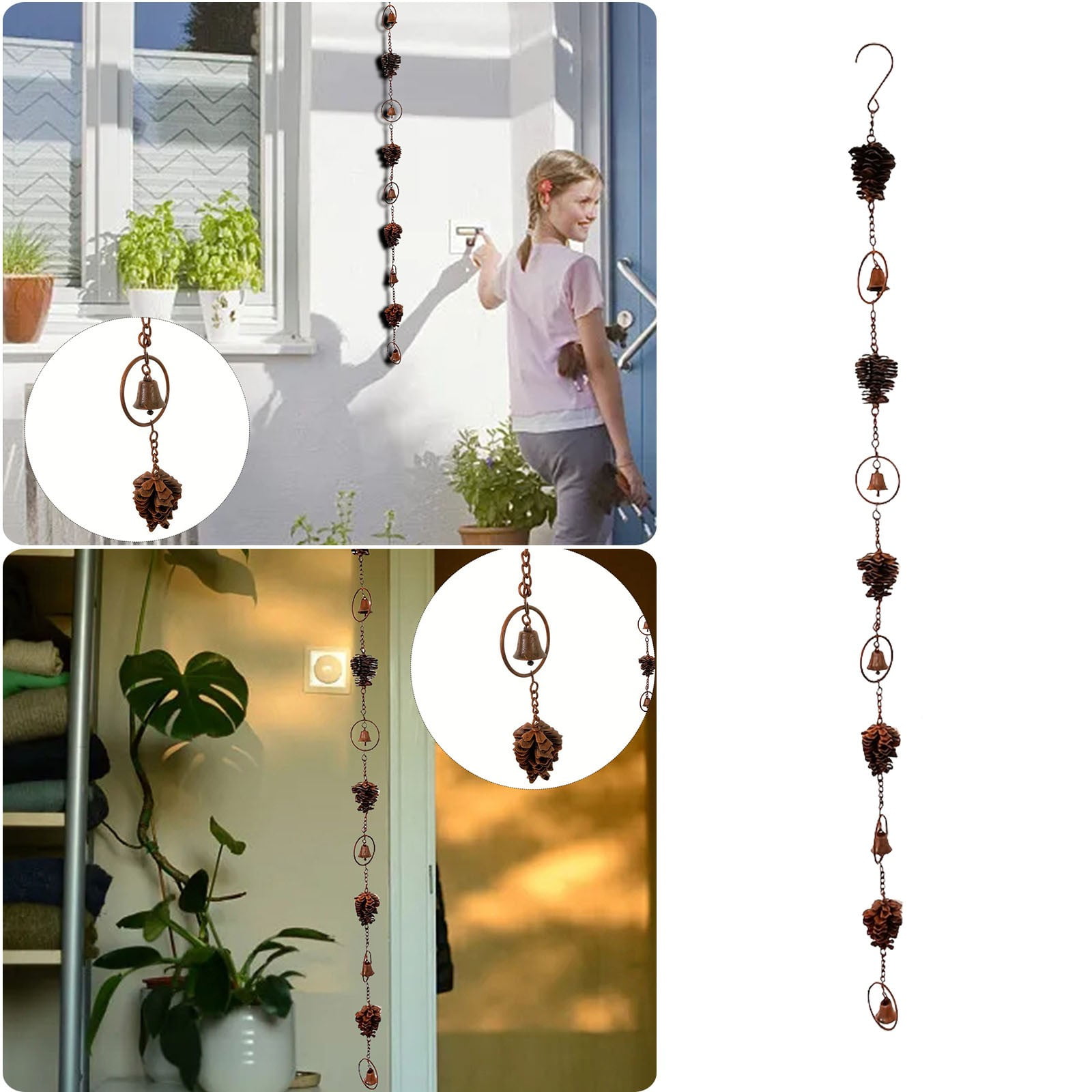 Home Essentials Pinecone Shaped Rain Chain Gutter Rain Chain Metal Rain ...