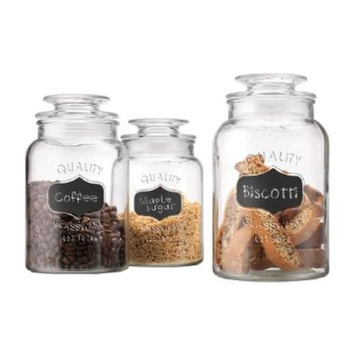 Home Essentials Quality Embossed Canister S/3 34Oz/43Oz/54Oz - Walmart.com