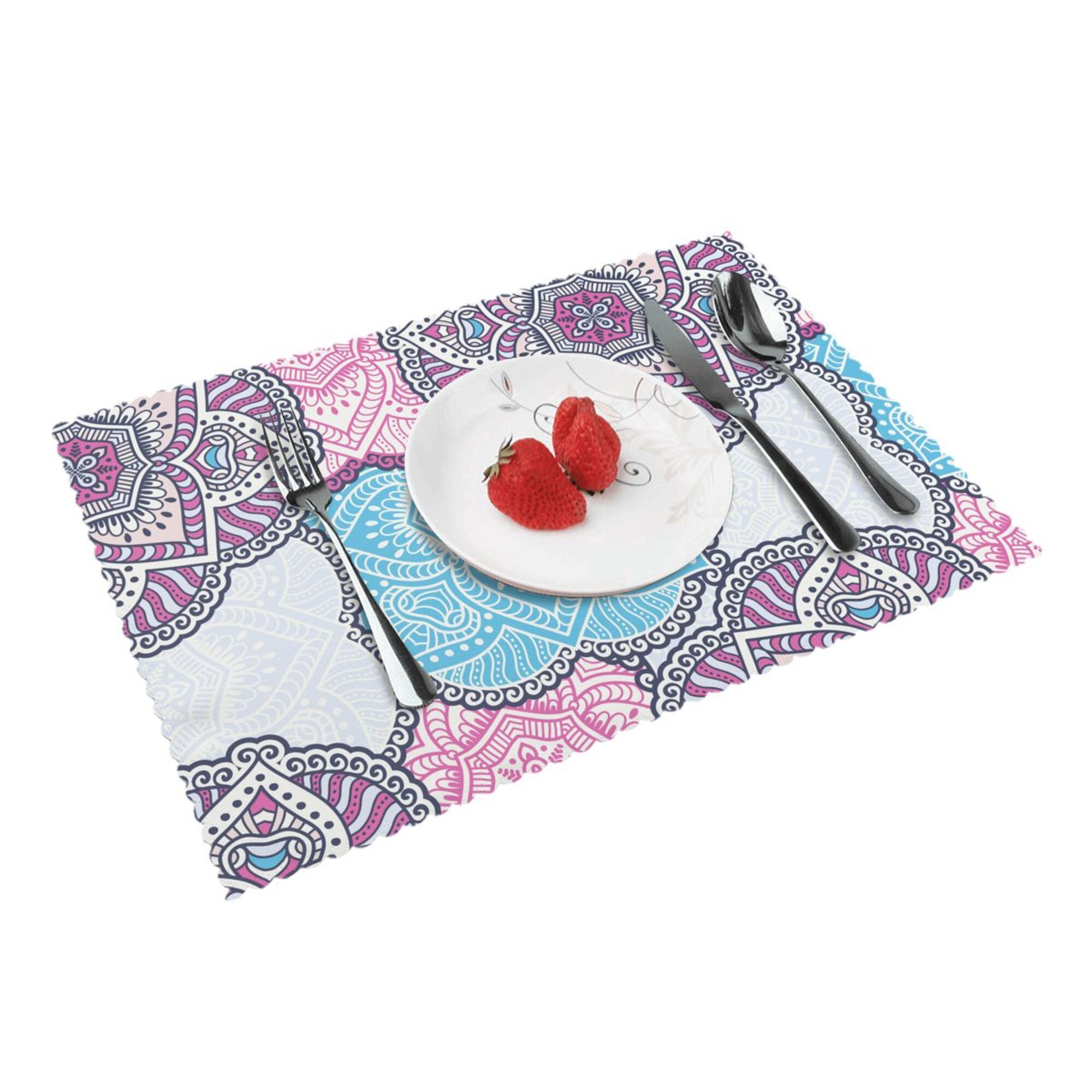 Home Ethnic Floral Seamless Pattern Placemats Set Of 4 Washable ...