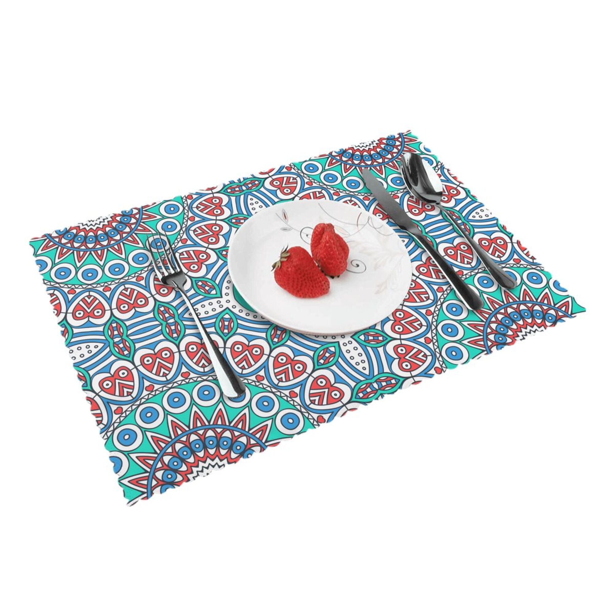 Home Ethnic Pattern Background Placemats Set Of 4 Washable Wipeable ...