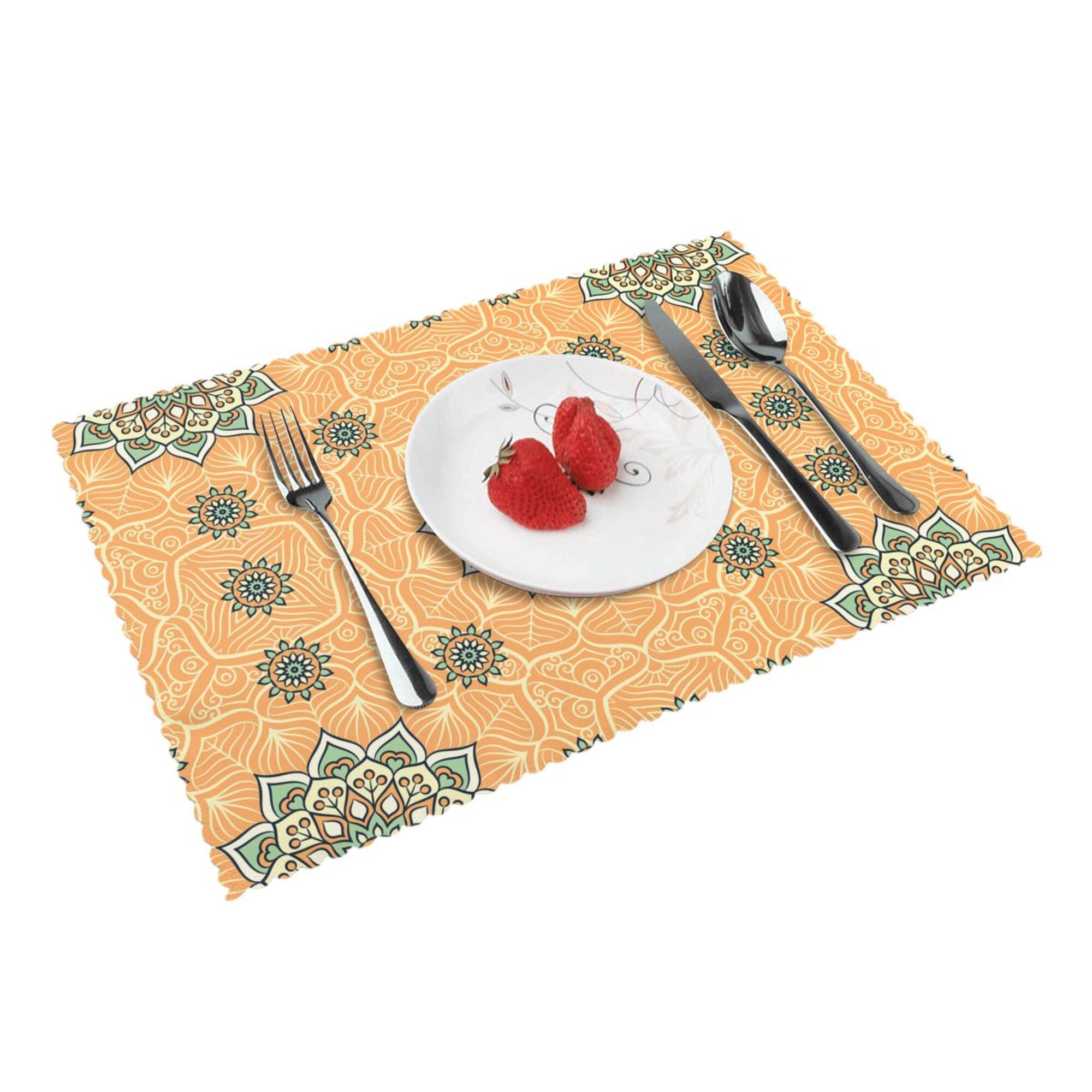 Home Ethnic Pattern Background Placemats Set Of 4 Washable Wipeable ...