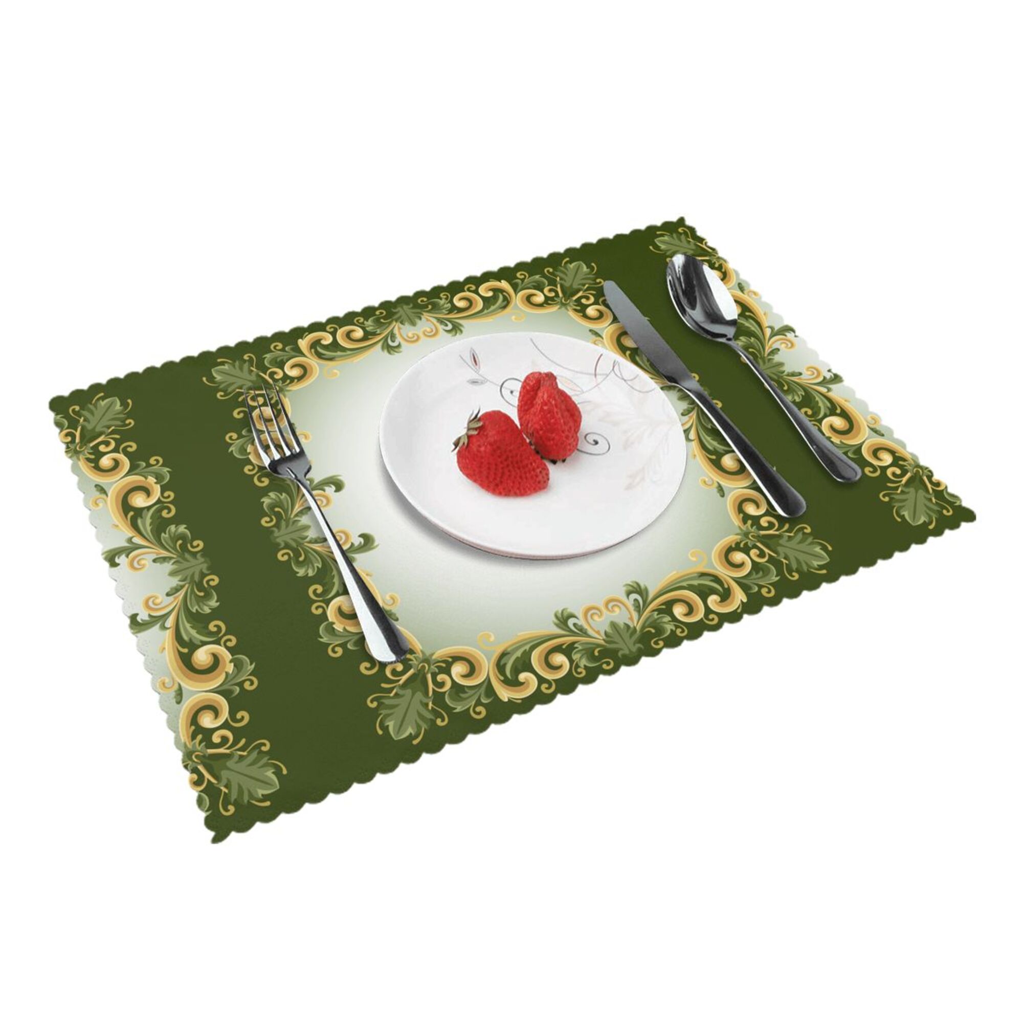 Home European Classical Flower Background Placemats Set Of 4 Washable ...