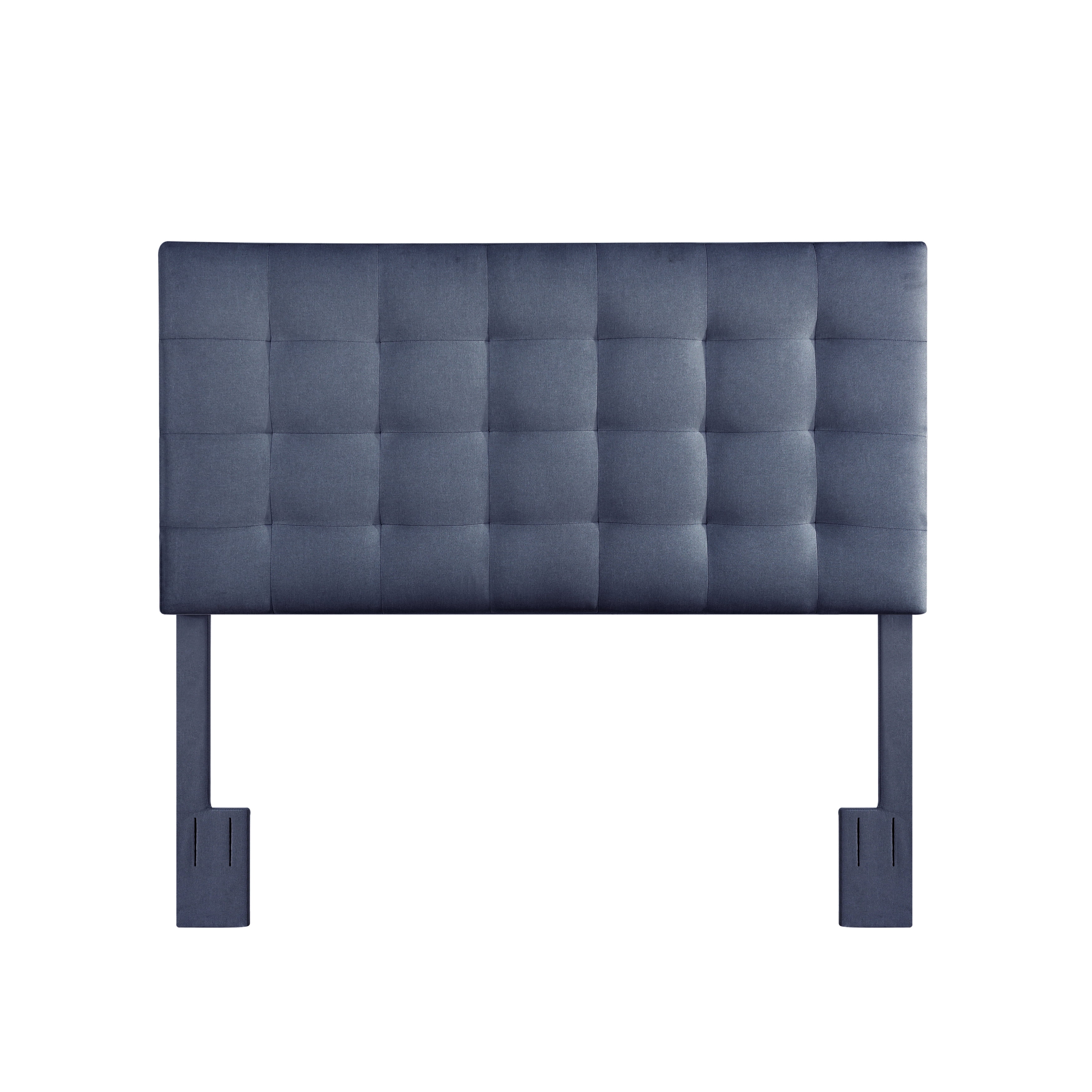 Mid-Century Grid Tufted Full Queen Upholstered Headboard in Denim Blue ...