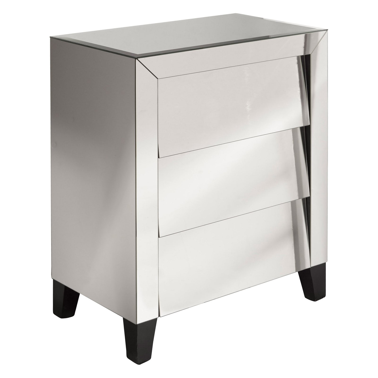Home Fare Mirrored Louver Three Drawer Chest - Walmart.com