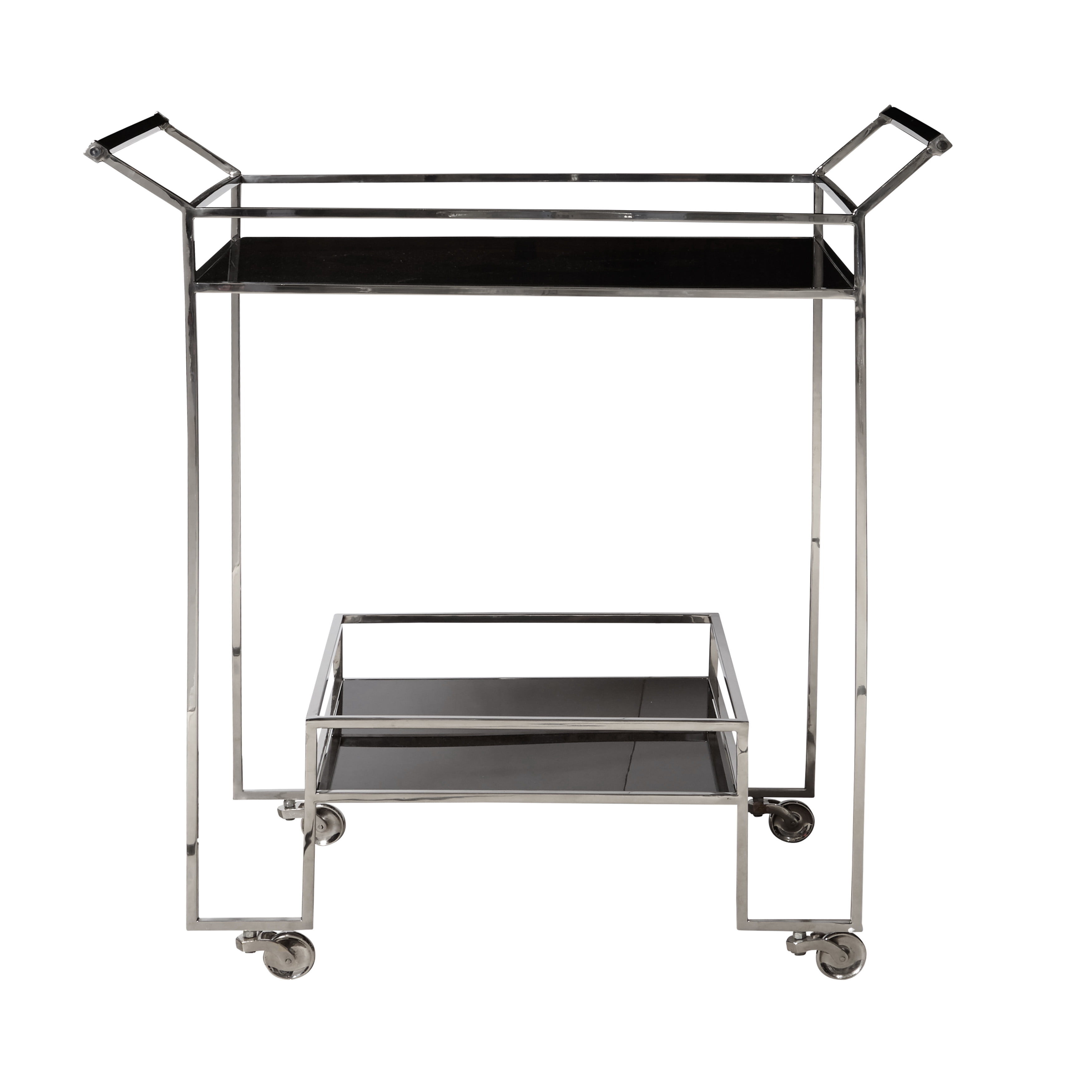 Home Fare Naya Steel Bar Cart, Silver - Walmart.com