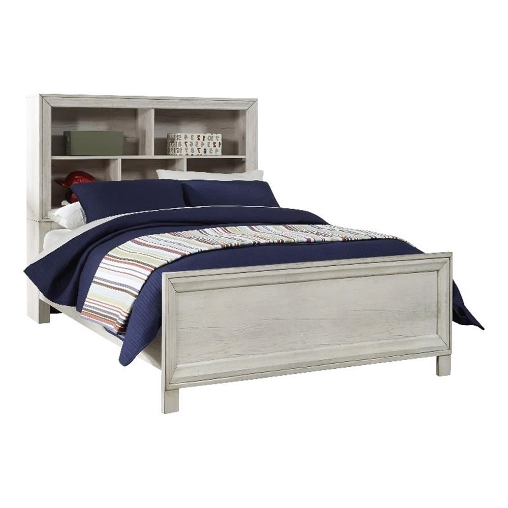 Home Fare Riverwood Transitional Wood Full Bookcase Bed in Gray ...