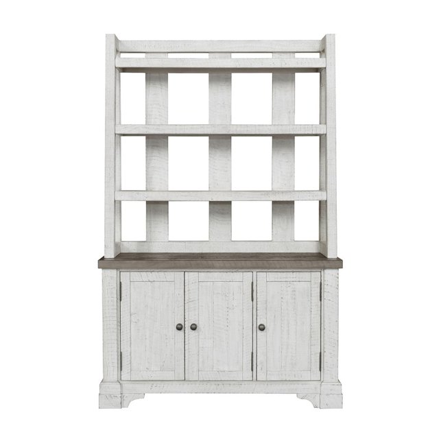 Home Fare Valley Ridge Wood Credenza Base in Distressed White - Walmart.com