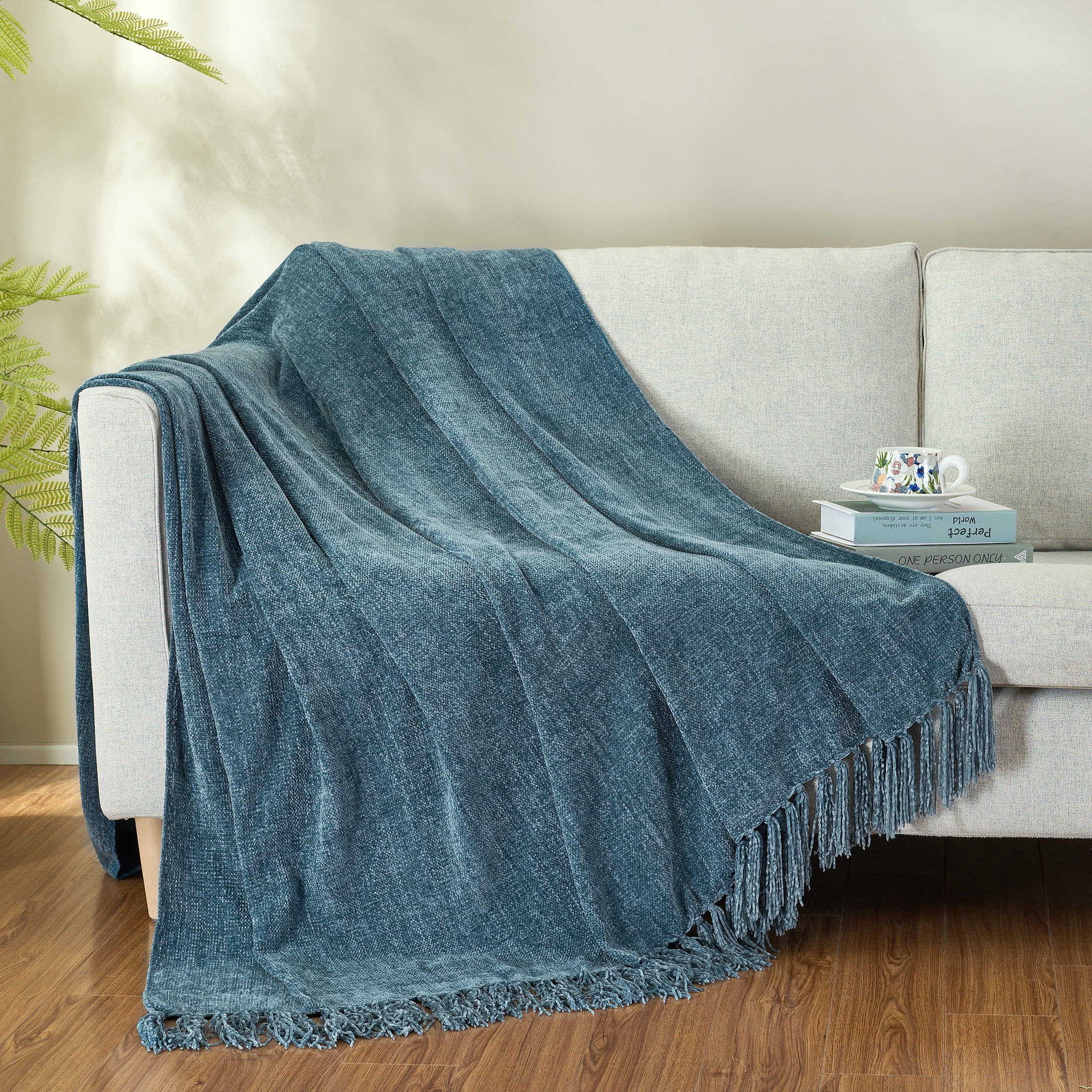 Home Farmhouse Boho Decor Chenille Throw Blanket, Soft for Couch Sofa ...