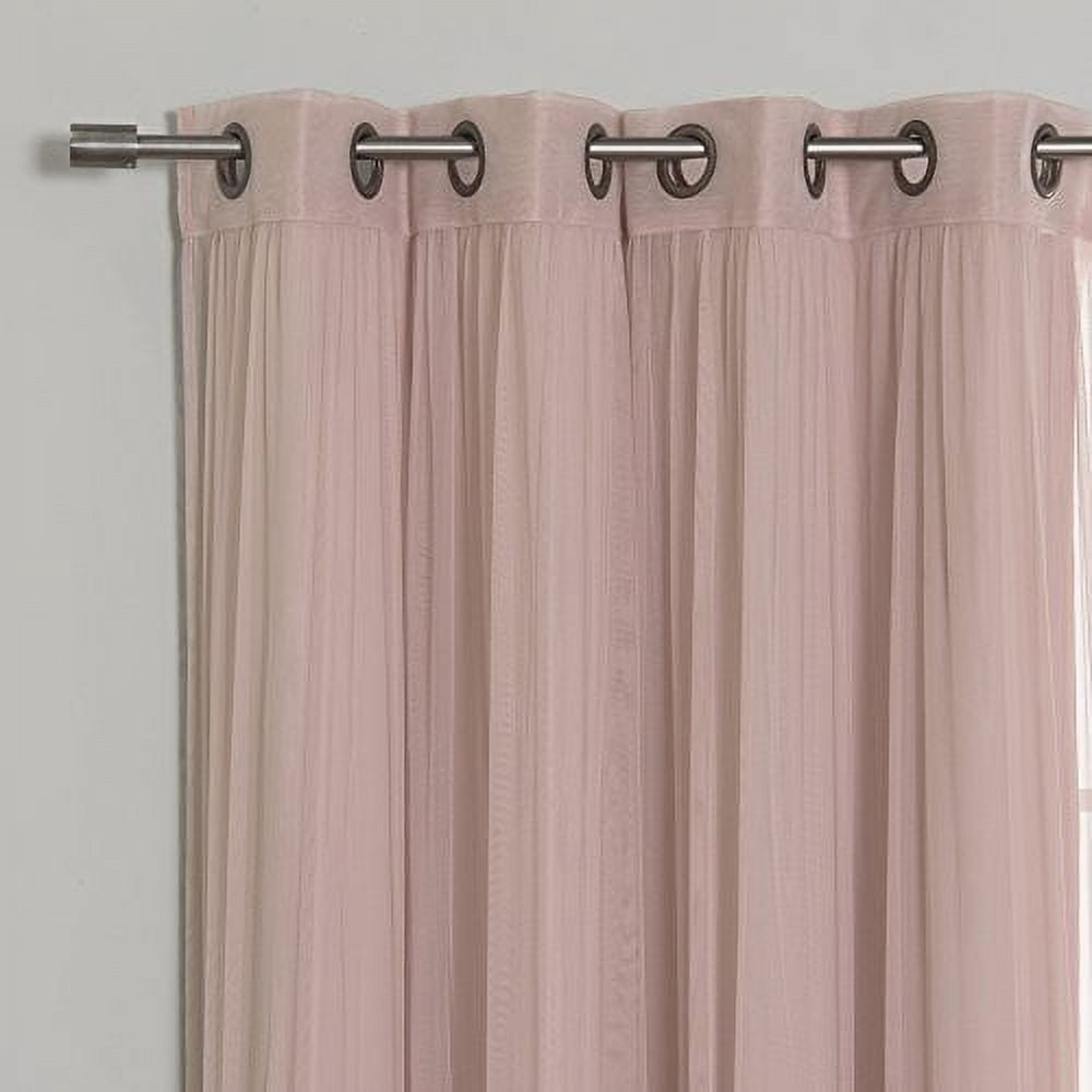 Home Fashion Mix and Match Tulle Sheer Lace and Blackout 4 Piece ...