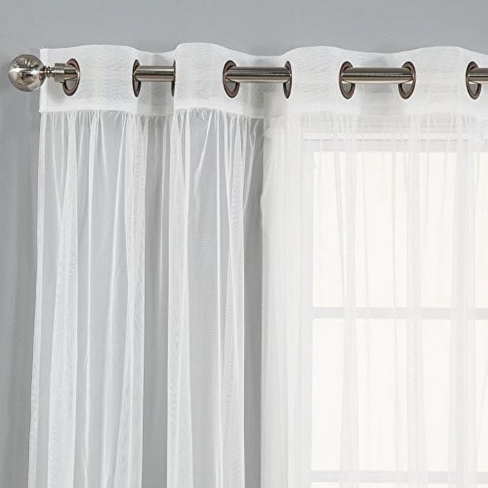 Home Fashion Mix & Match Tulle Sheer Lace & Blackout Curtain Set ...