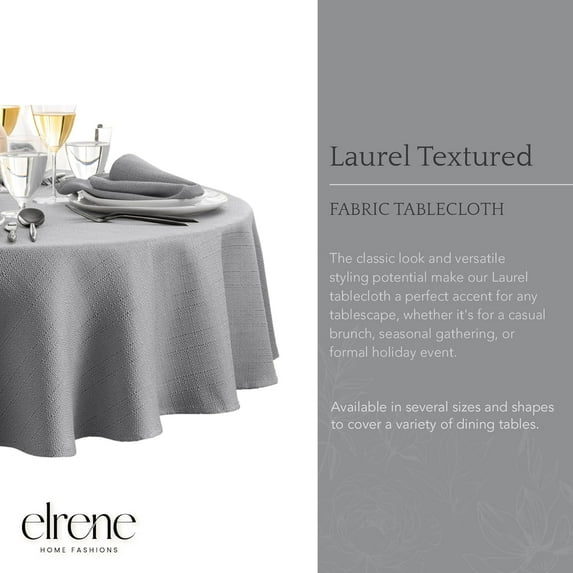 Home Fashions Laurel Solid Texture Water and Stain Resistant Tablecloth ...