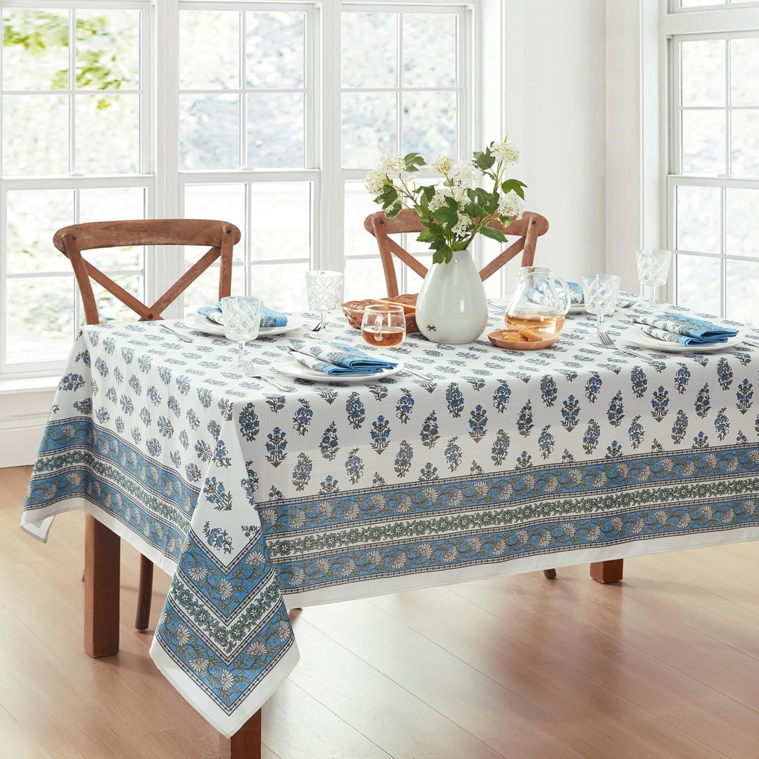 Home Fashions Tropez Paisley Block Print Coastal Stain & Water ...