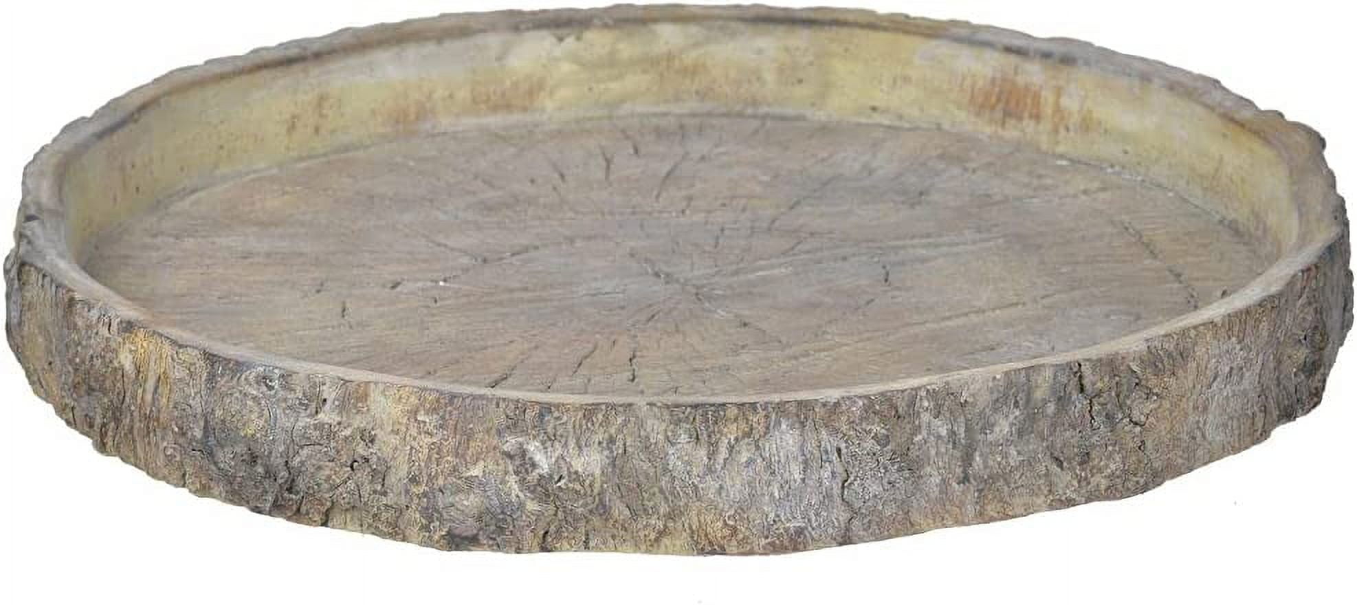 Home Faux Wood Cement Plate, Large, 15-Inch, Antique White, 15" D x 15 ...