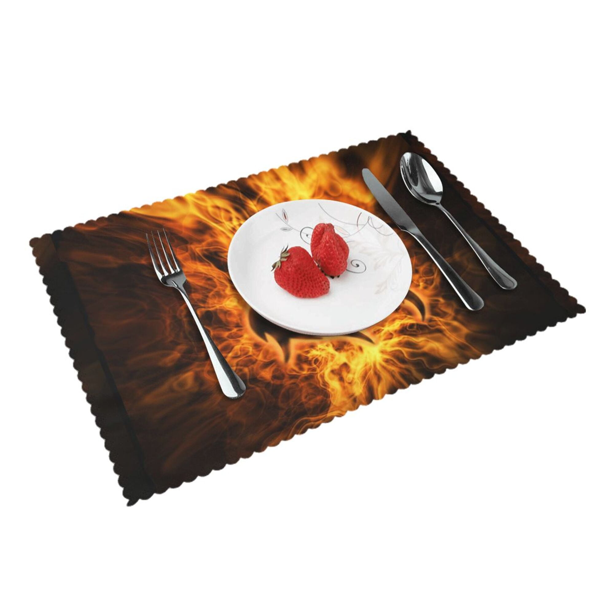 Home Flame Fire Dragon Placemats Set Of 4 Washable Wipeable Place Mats ...