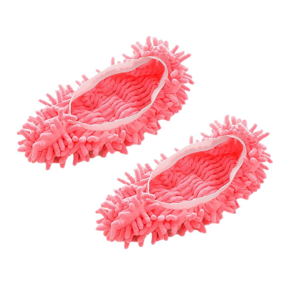 MUMQAQ Home Floor Cleaning Micro Fiber Shoes Chenille Dust Mop Slippers ...