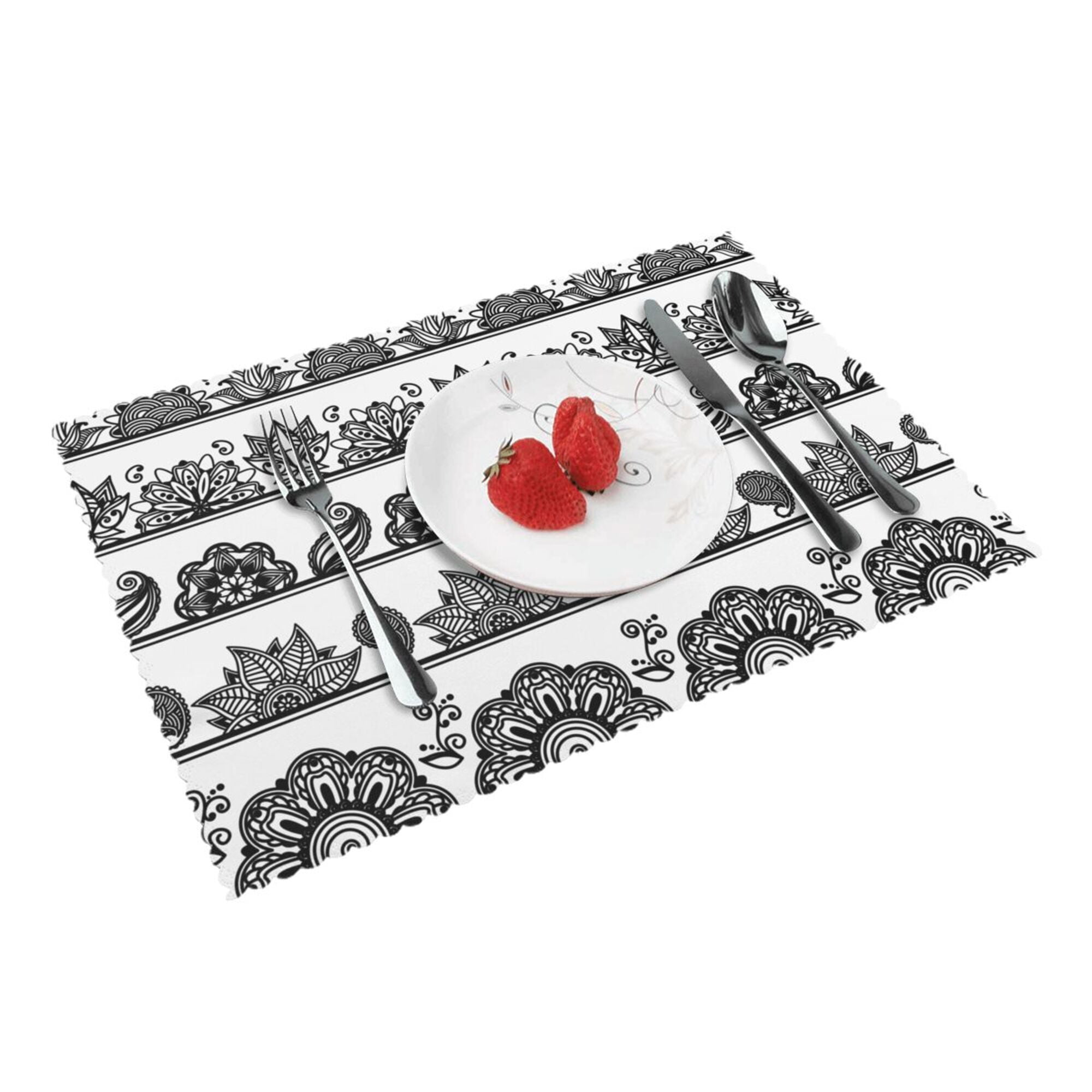 Home Flower Background Placemats Set Of 4 Washable Wipeable Place Mats ...