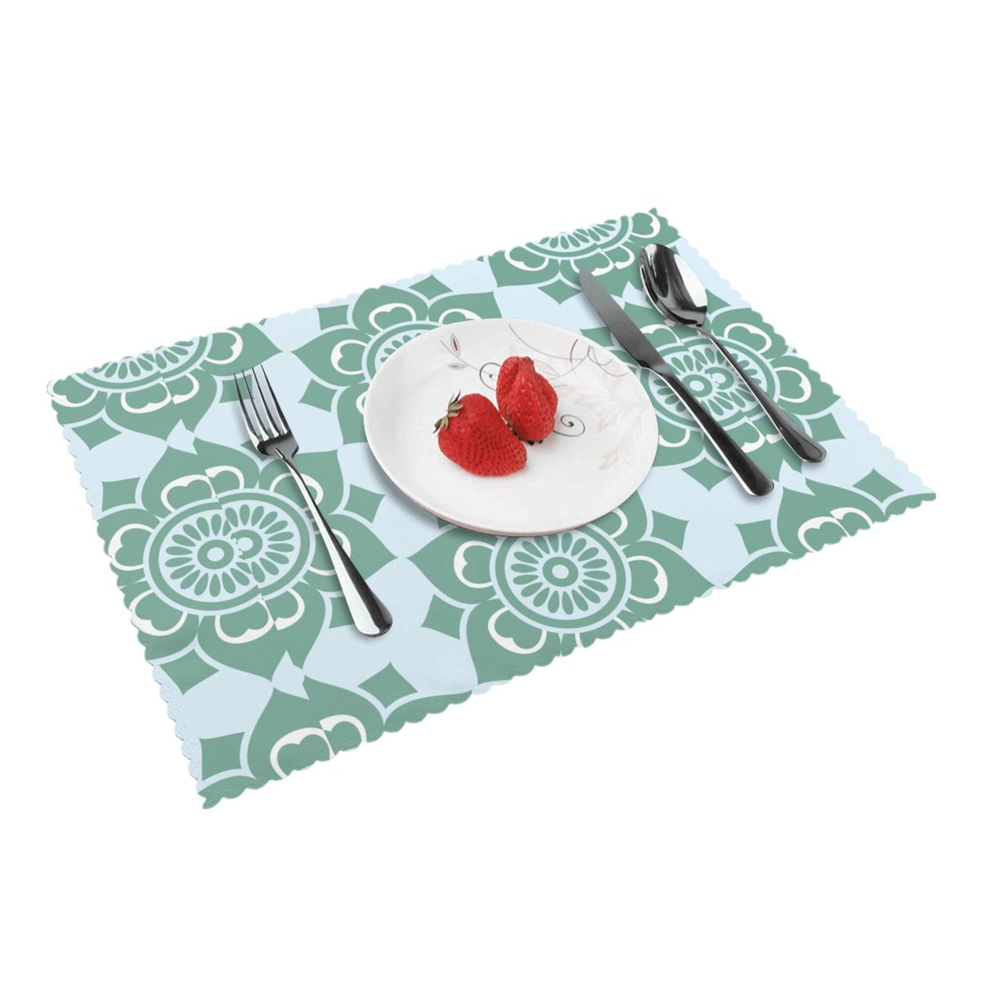 Home Flower Background Placemats Set Of 4 Washable Wipeable Place Mats ...