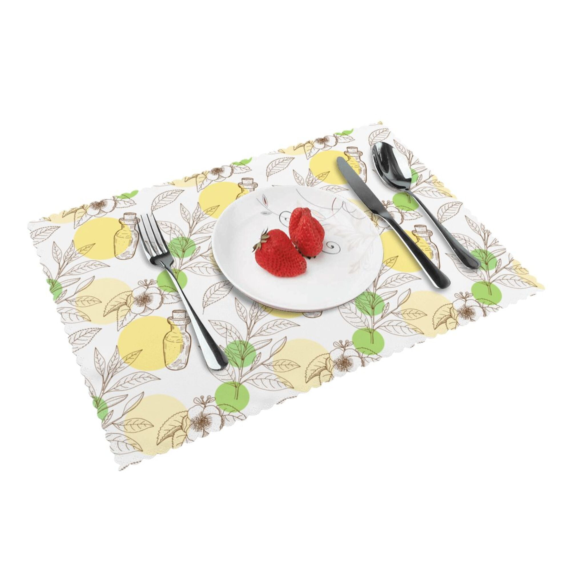 Home Flower Pattern Background Placemats Set Of 4 Washable Wipeable ...