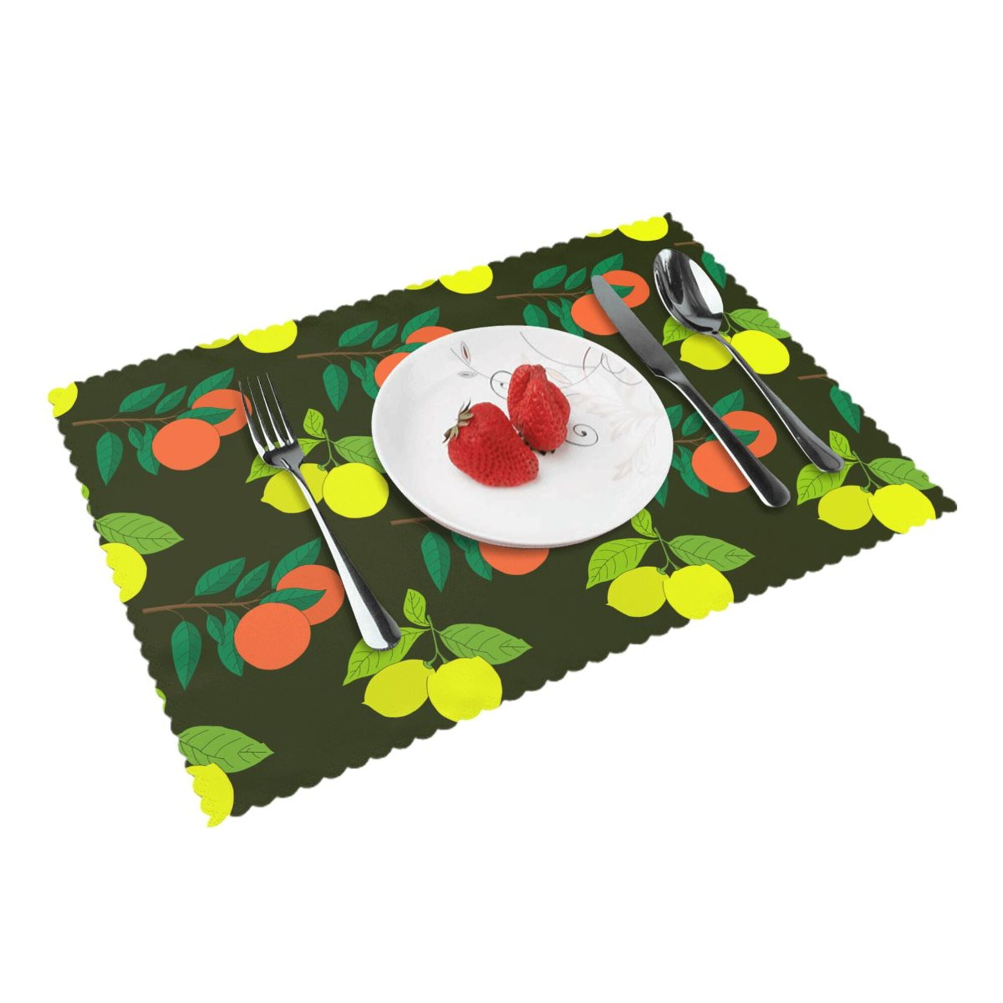 Home Flower Pattern Background Placemats Set Of 4 Washable Wipeable ...