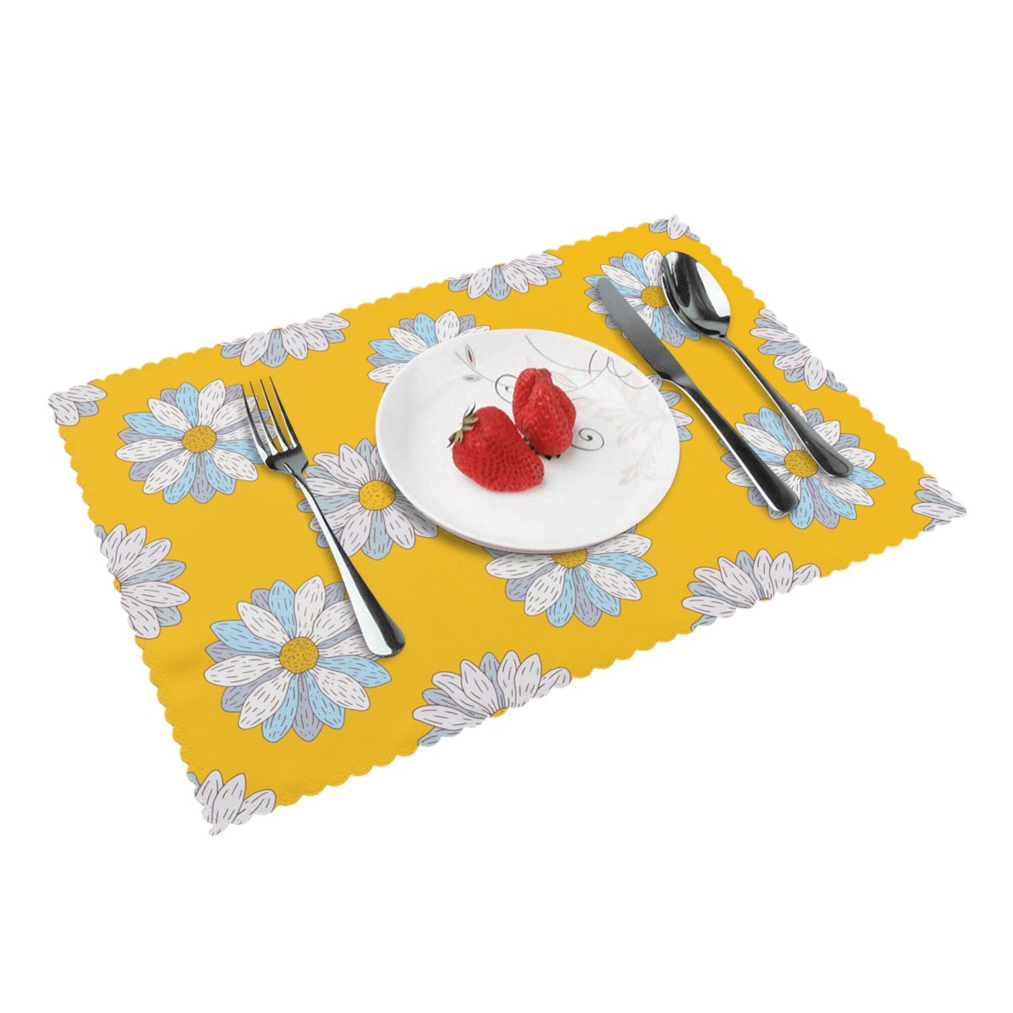 Home Flower Pattern Background Placemats Set Of 4 Washable Wipeable ...