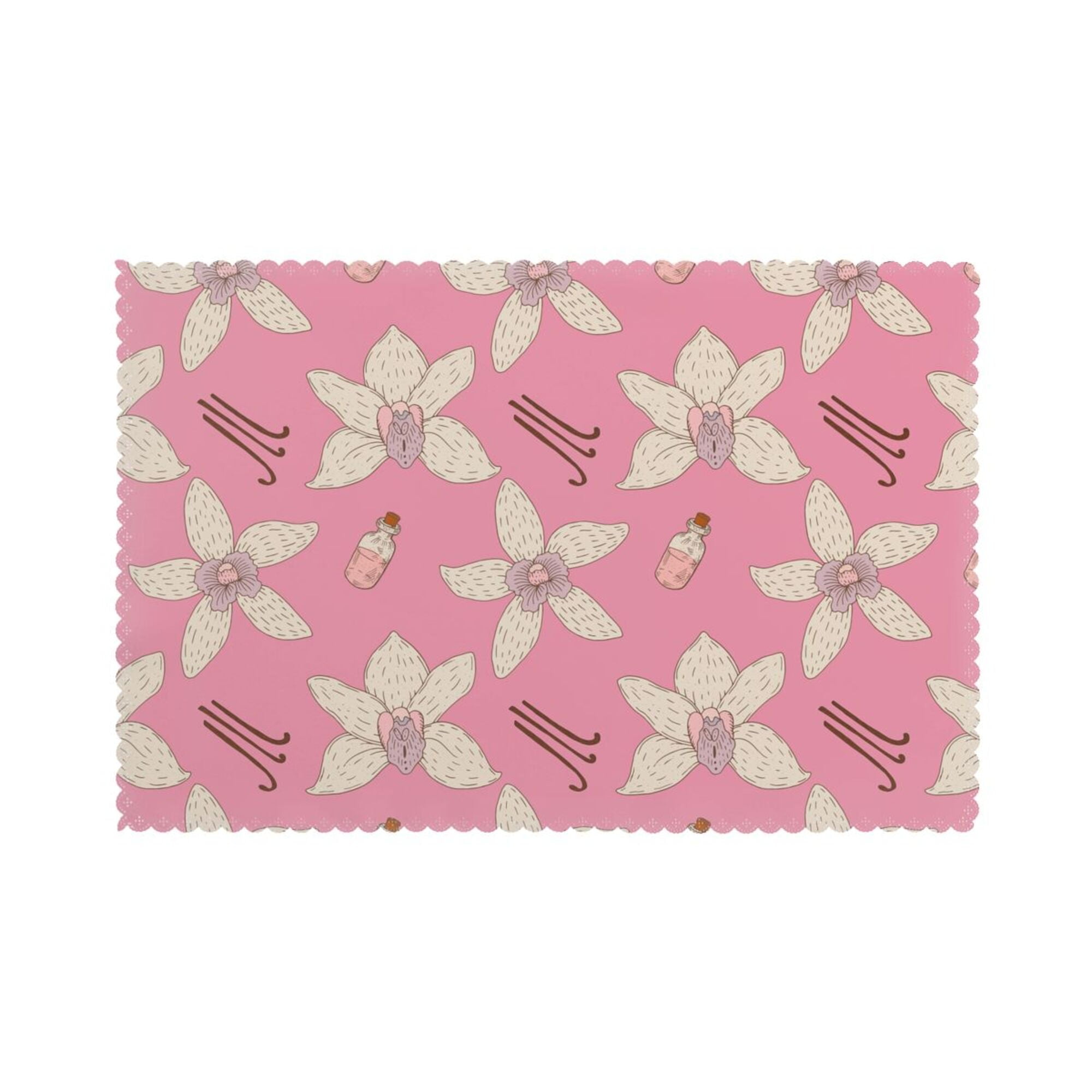 Home Flower Pattern Background Placemats Set Of 6 Washable Wipeable ...