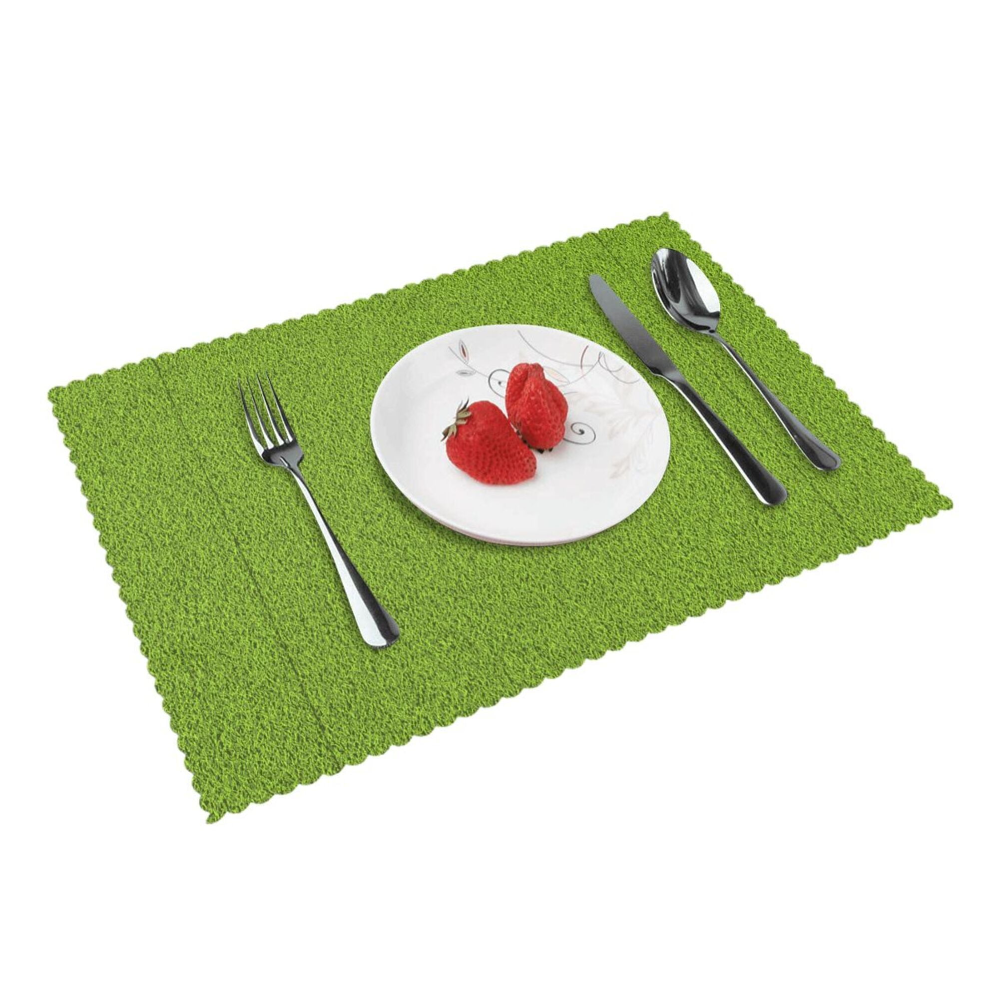 Home Flower Pattern Placemats Set Of 4 Washable Wipeable Place Mats ...