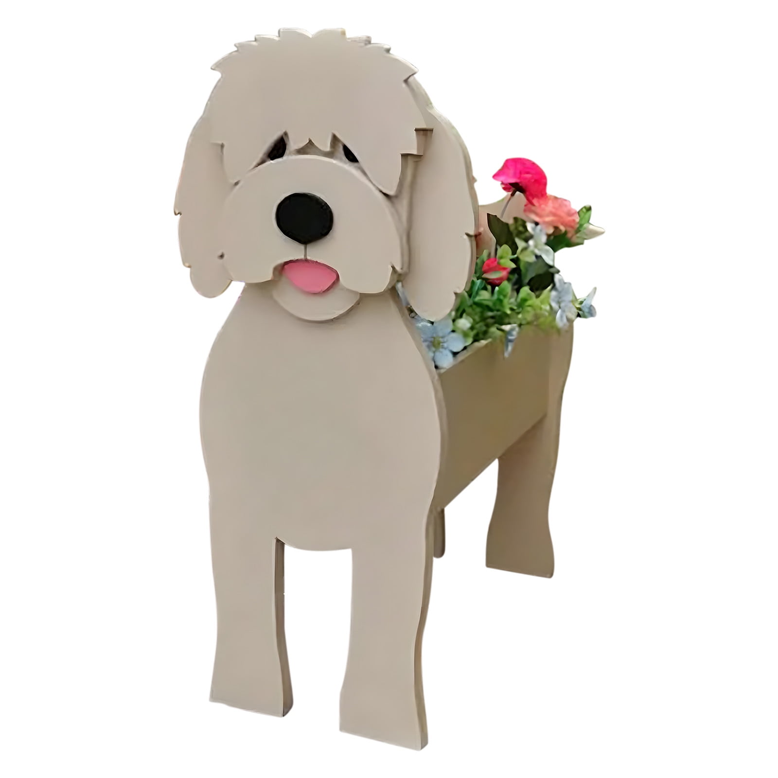 Home Flower Pot Desktop Dog Meaty Green Plant Vase Container Golden Dog ...