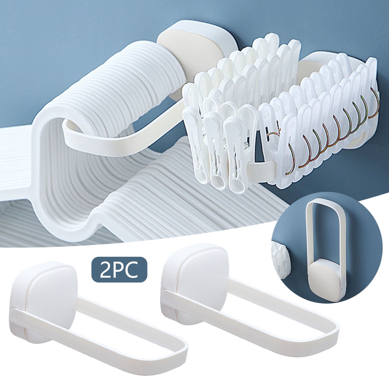 Home Foldable Hanger Storage Rack Balcony Suction Wall Hanger Hanging ...