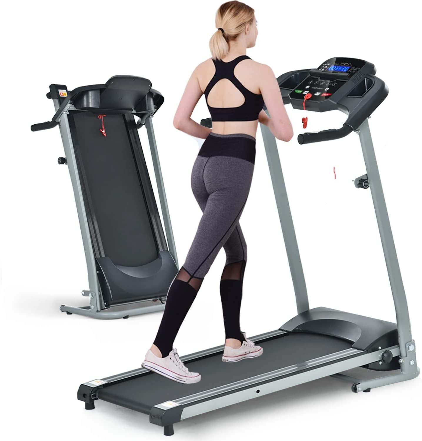 Home Foldable Treadmill with Incline - 2.5HP Portable Treadmill with 15 ...