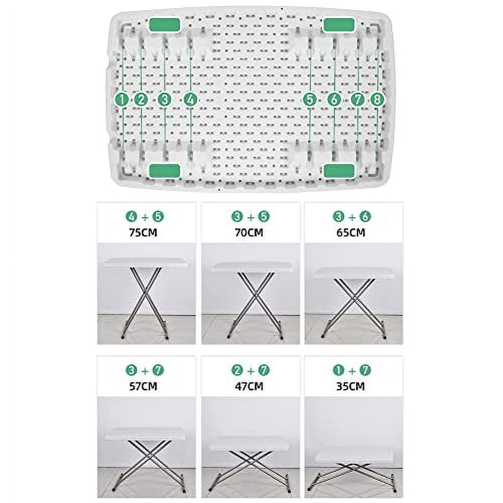 Home Folding Adjustable Height Table, Indoor/Outdoor TV Tray and ...