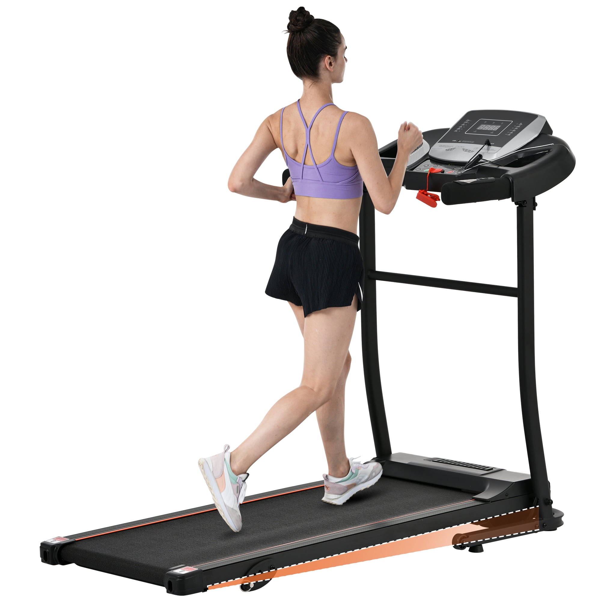 Home Folding Treadmill with Pulse Sensor, 2.5 HP Quiet Brushless Motor ...
