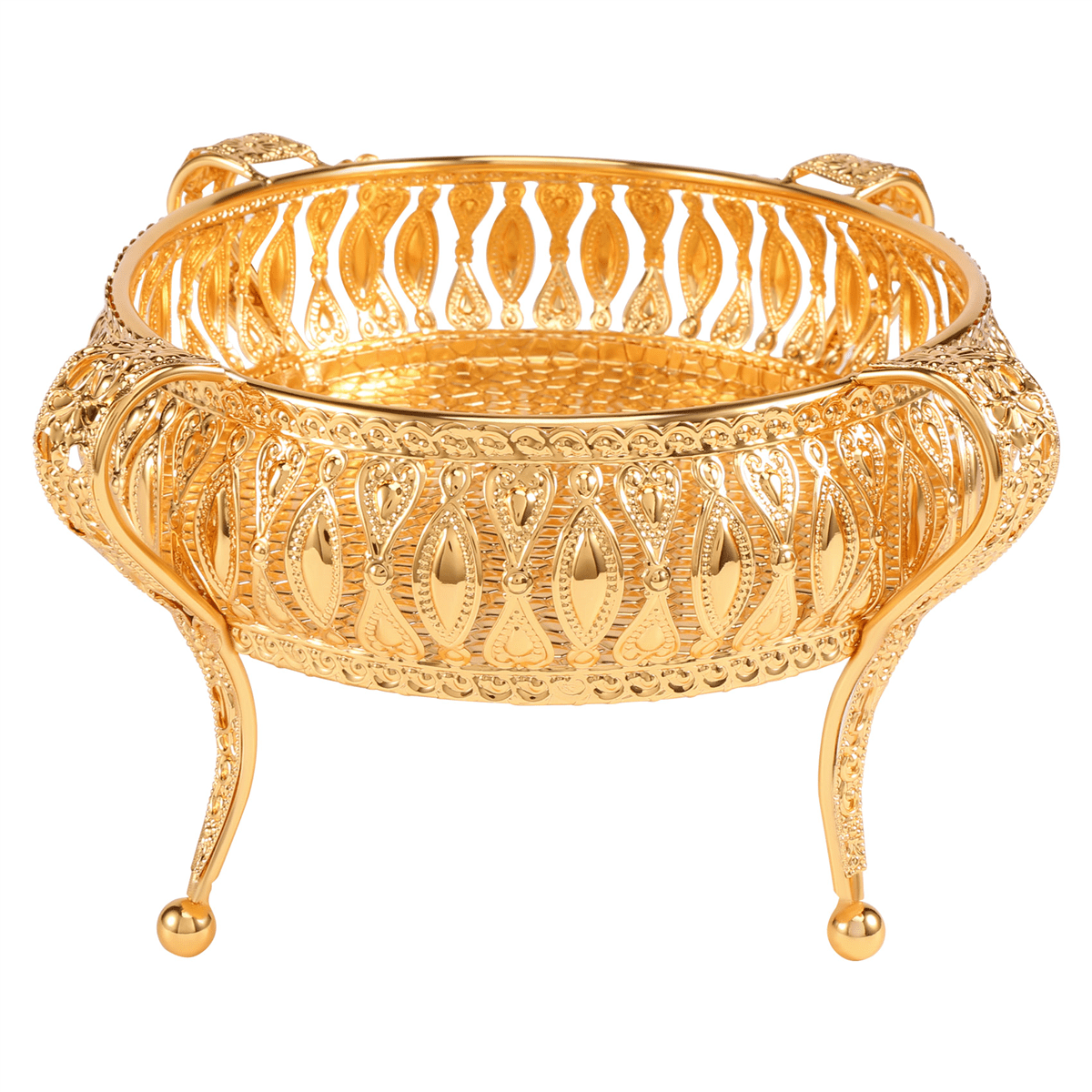 Home Food Tray Vintage Fruit Plate Table Snack Iron Storage Box Oval ...