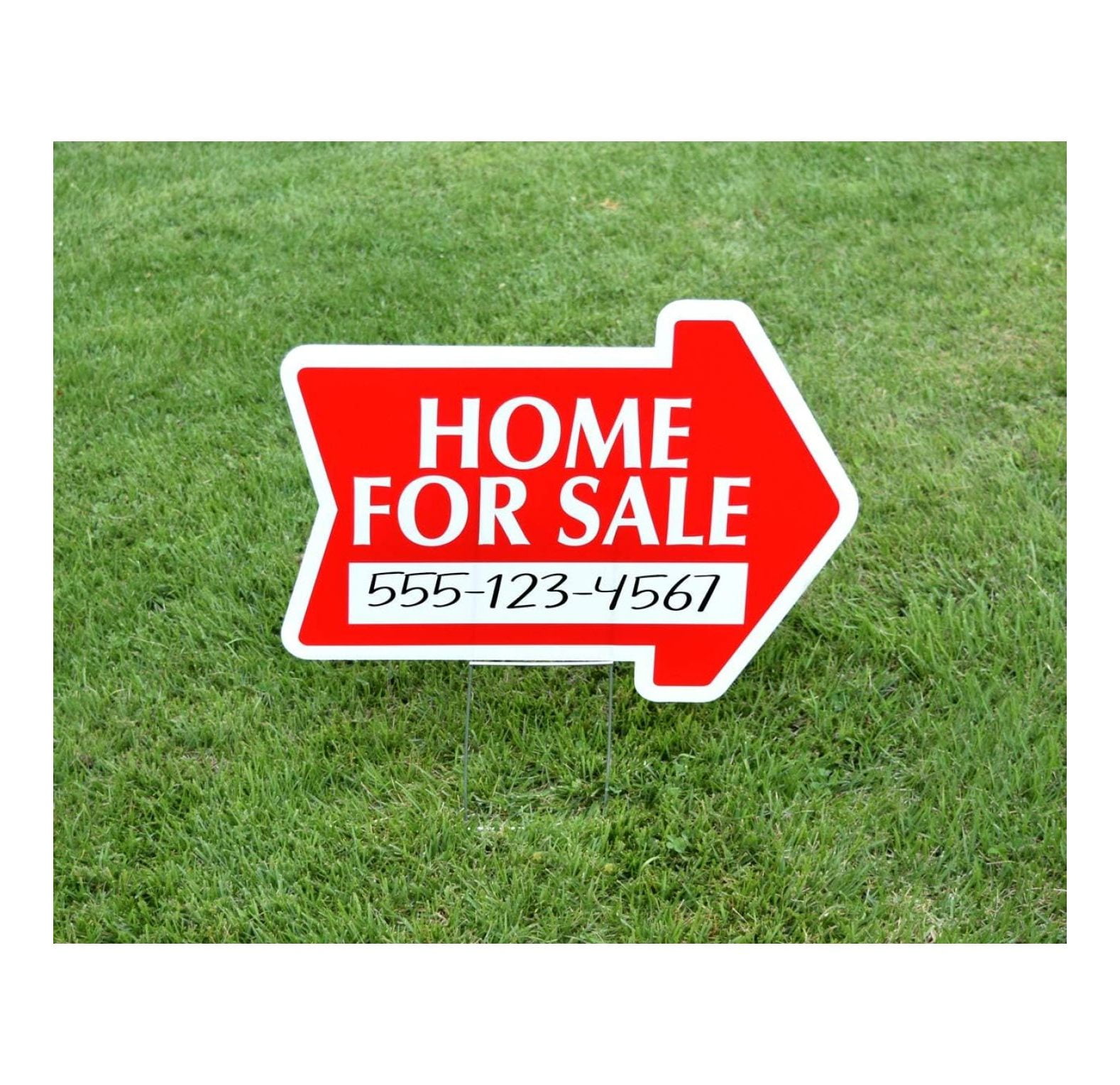 Home For Sale Sign Kit 5 pack Die Cut Arrow Shape Stands, Durable ...