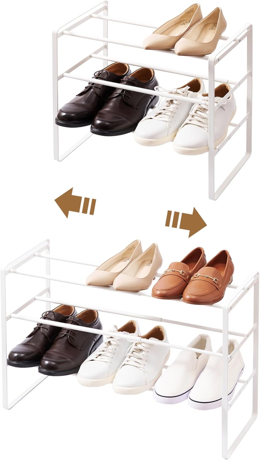 Home Frame Expandable Shoe Rack –Stackable Metal Shoe Organizer For ...