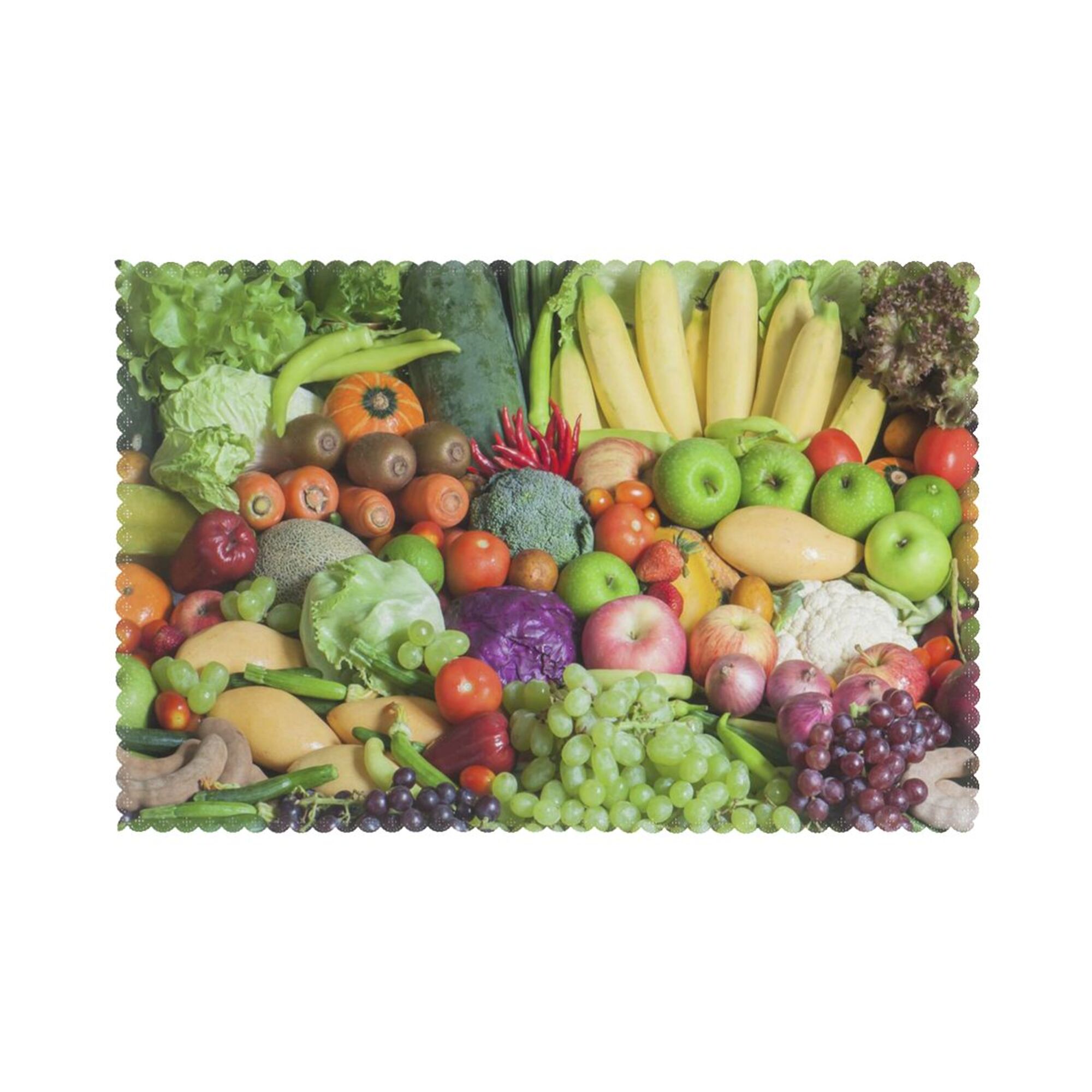 Home Fruits And Vegetables Placemats Set Of 6 Washable Wipeable Place ...