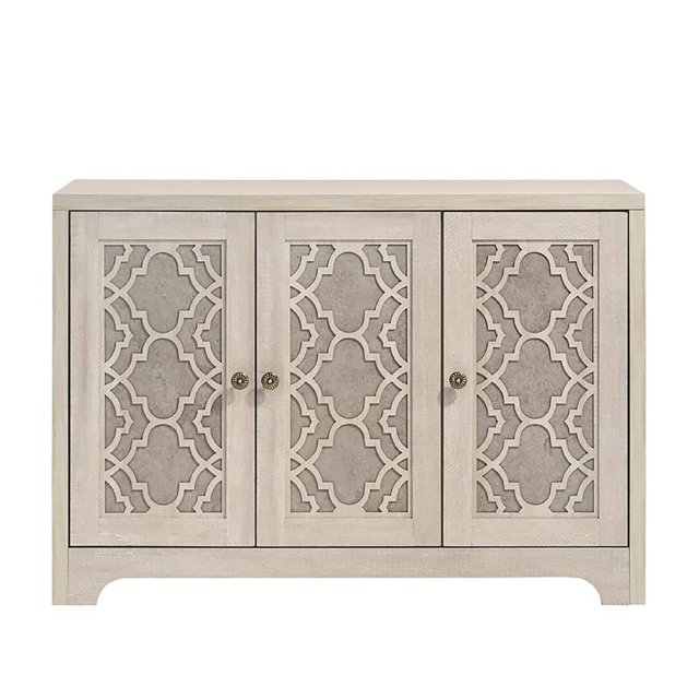 Azienda Dusty Grey Oak 3-Door Sideboard, Home Furniture with Metal ...