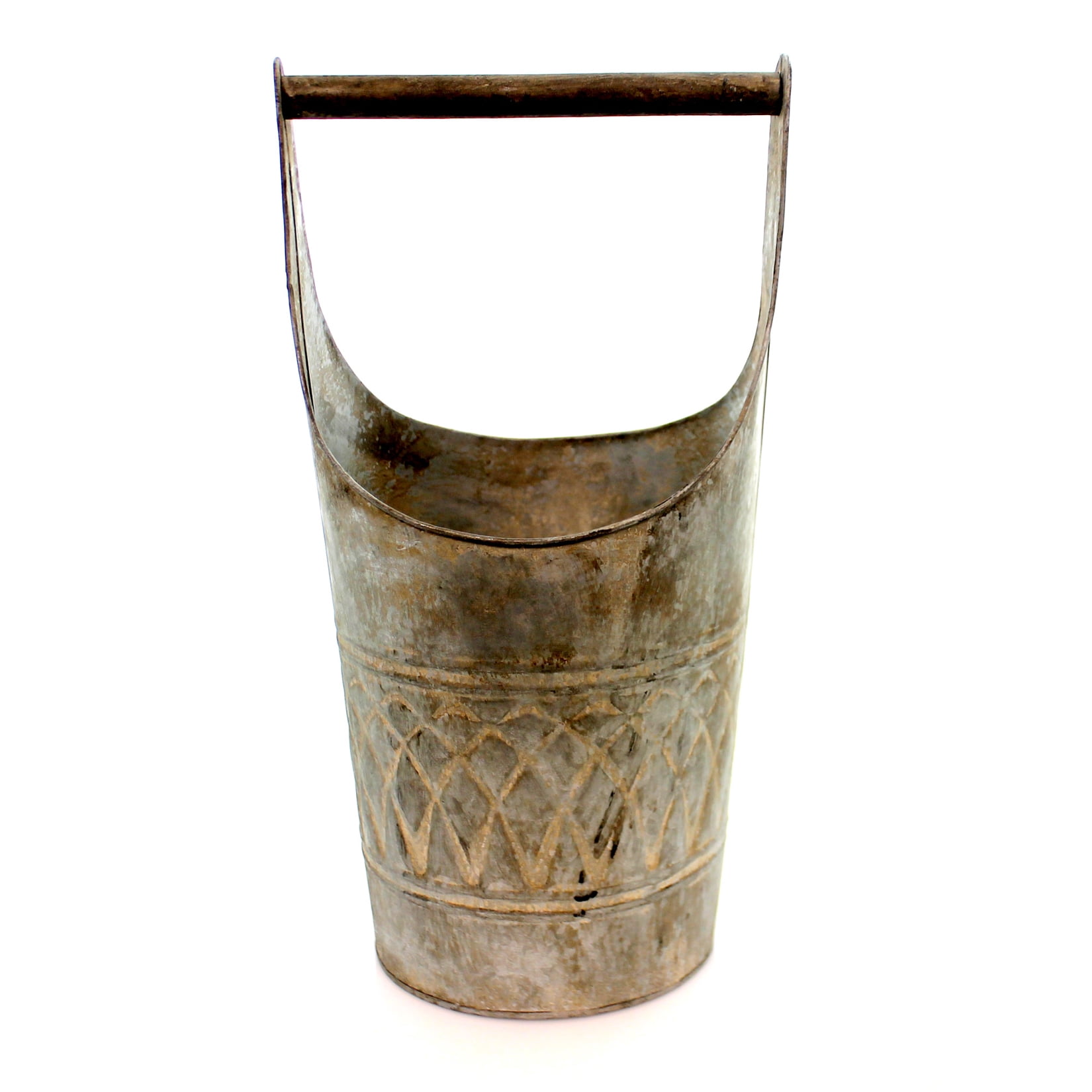 Home & Garden Basket Tin Tin Galvanized Handle Yard 9724611 Large ...