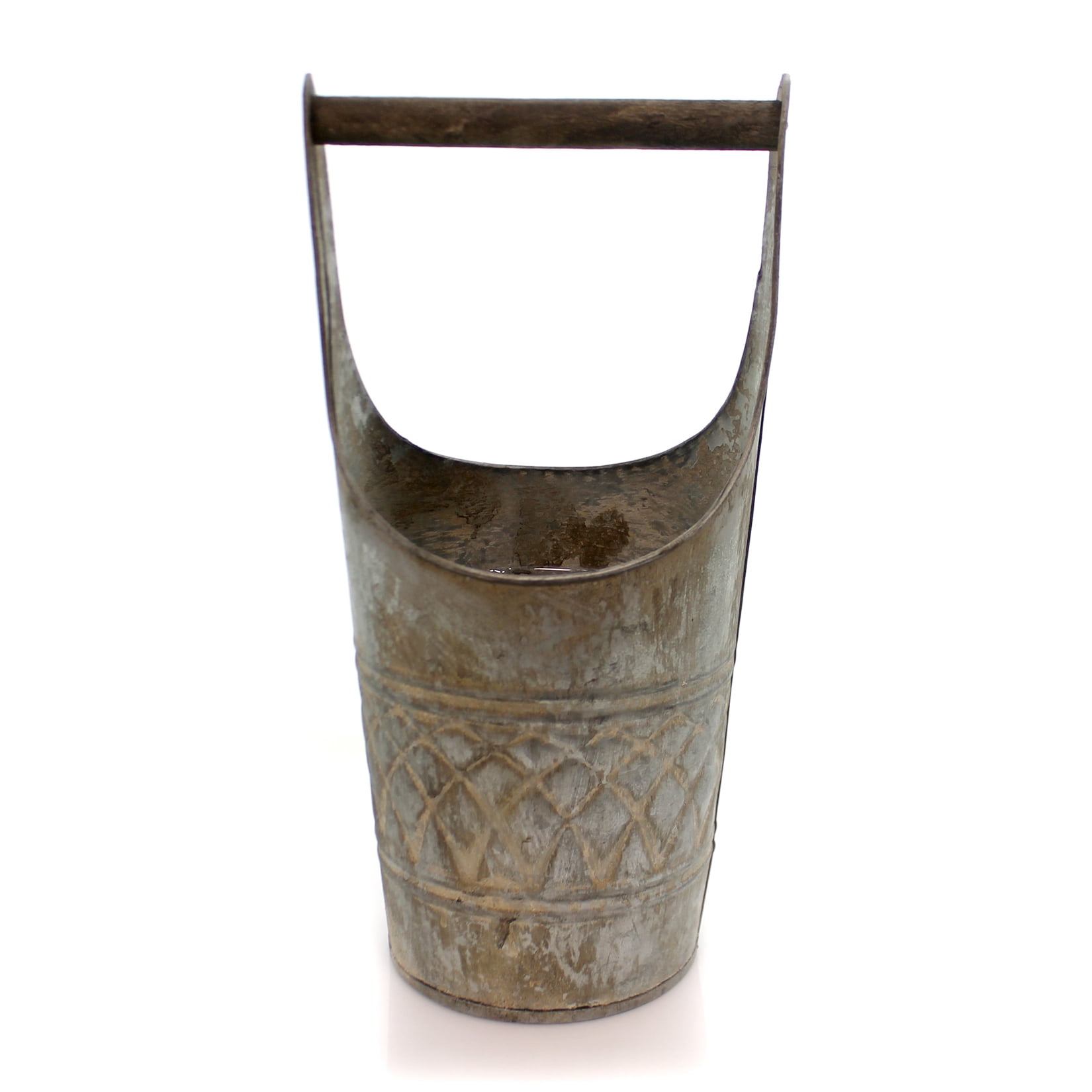 Home & Garden BASKET TIN Tin Galvanized Handle Yard 9724611 Medium ...