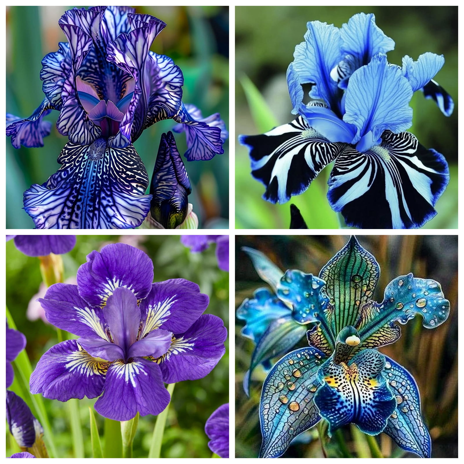 Home Garden Blue Purple Iris-(Non-Artificial)-Fast Rooting High ...